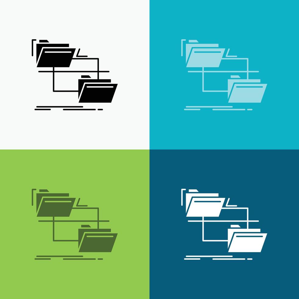 folder. file. management. move. copy Icon Over Various Background. glyph style design. designed ...