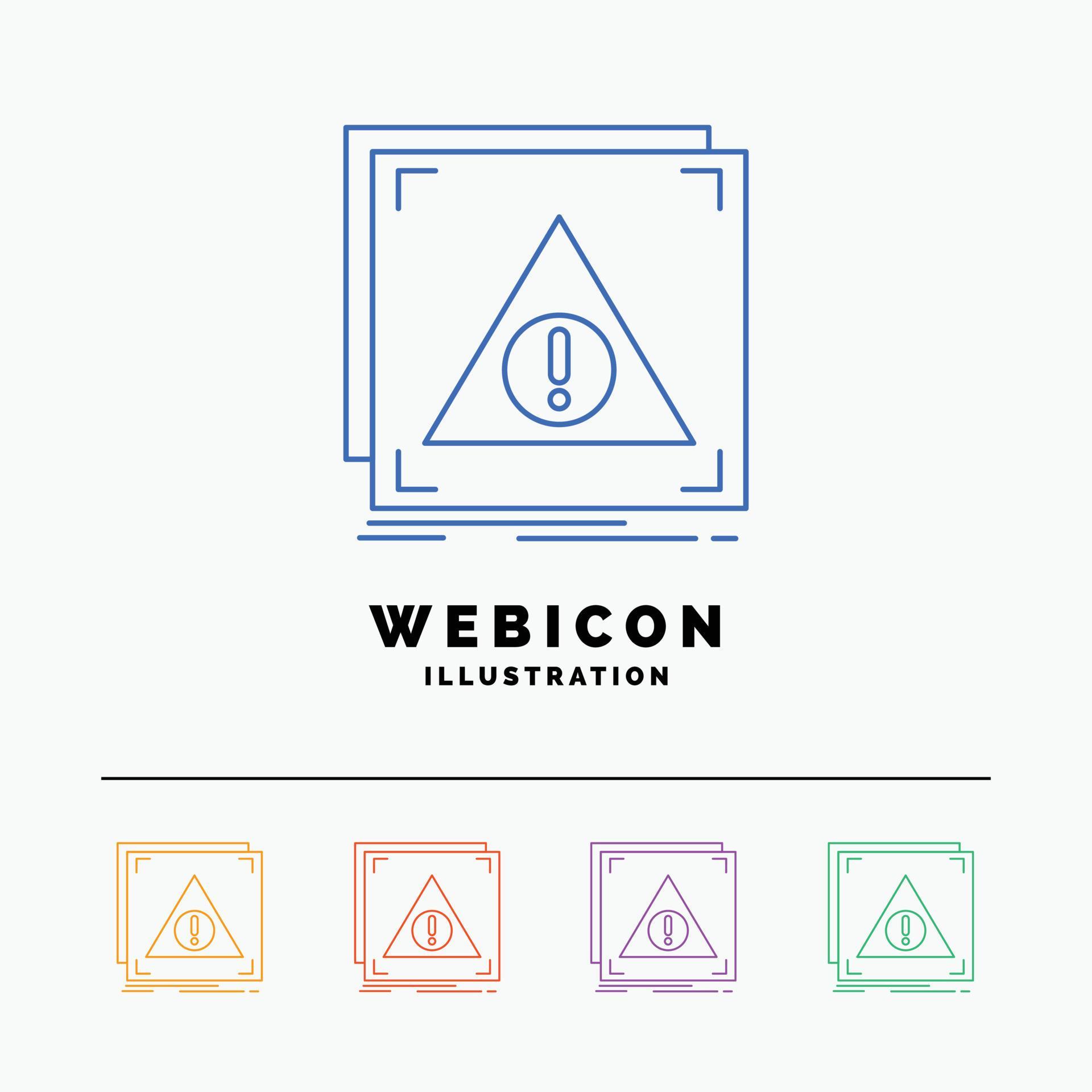 Error Application Denied Server Alert 5 Color Line Web Icon