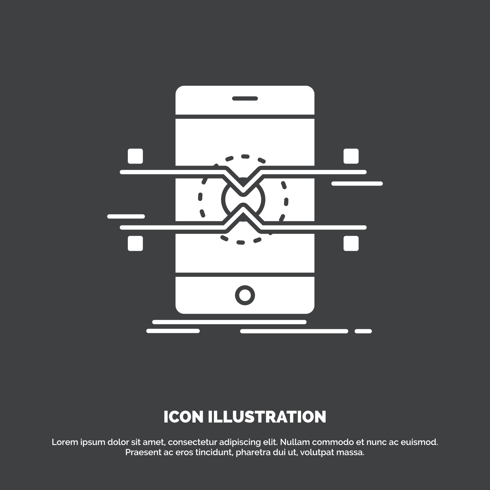 Api. interface. mobile. phone. smartphone Icon. glyph vector symbol for ...