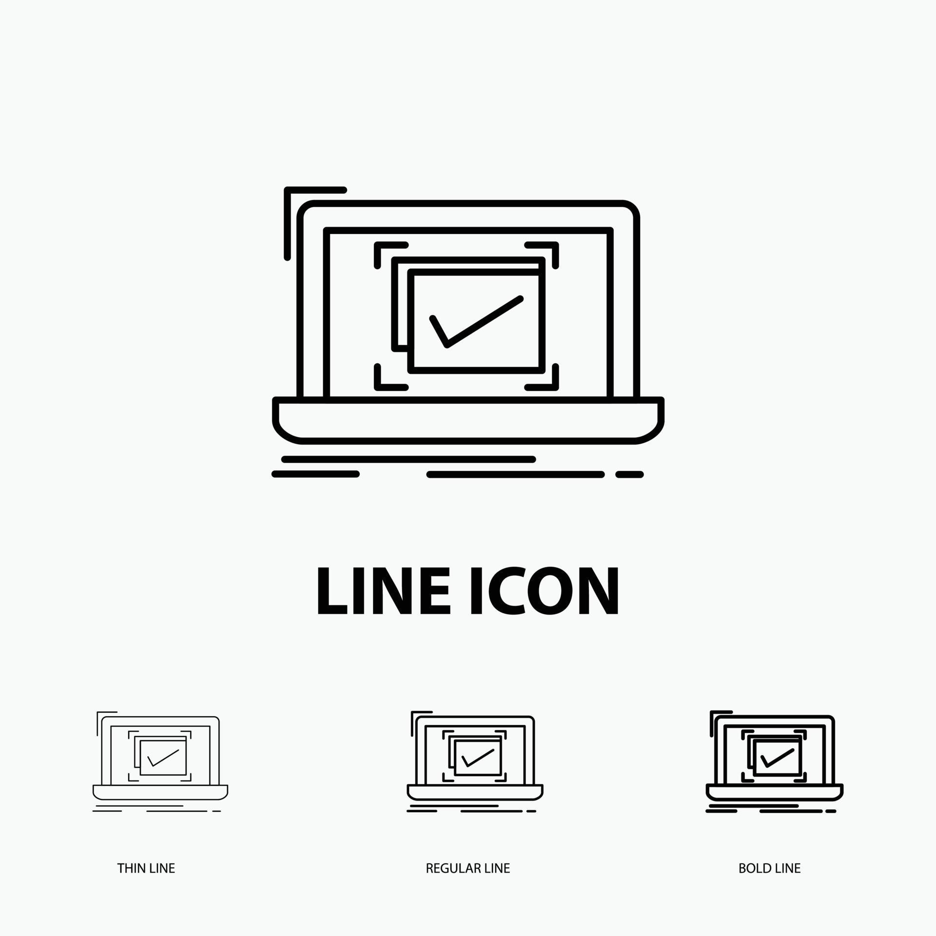 System Monitoring Checklist Good Ok Icon In Thin Regular And Bold Line Style Vector