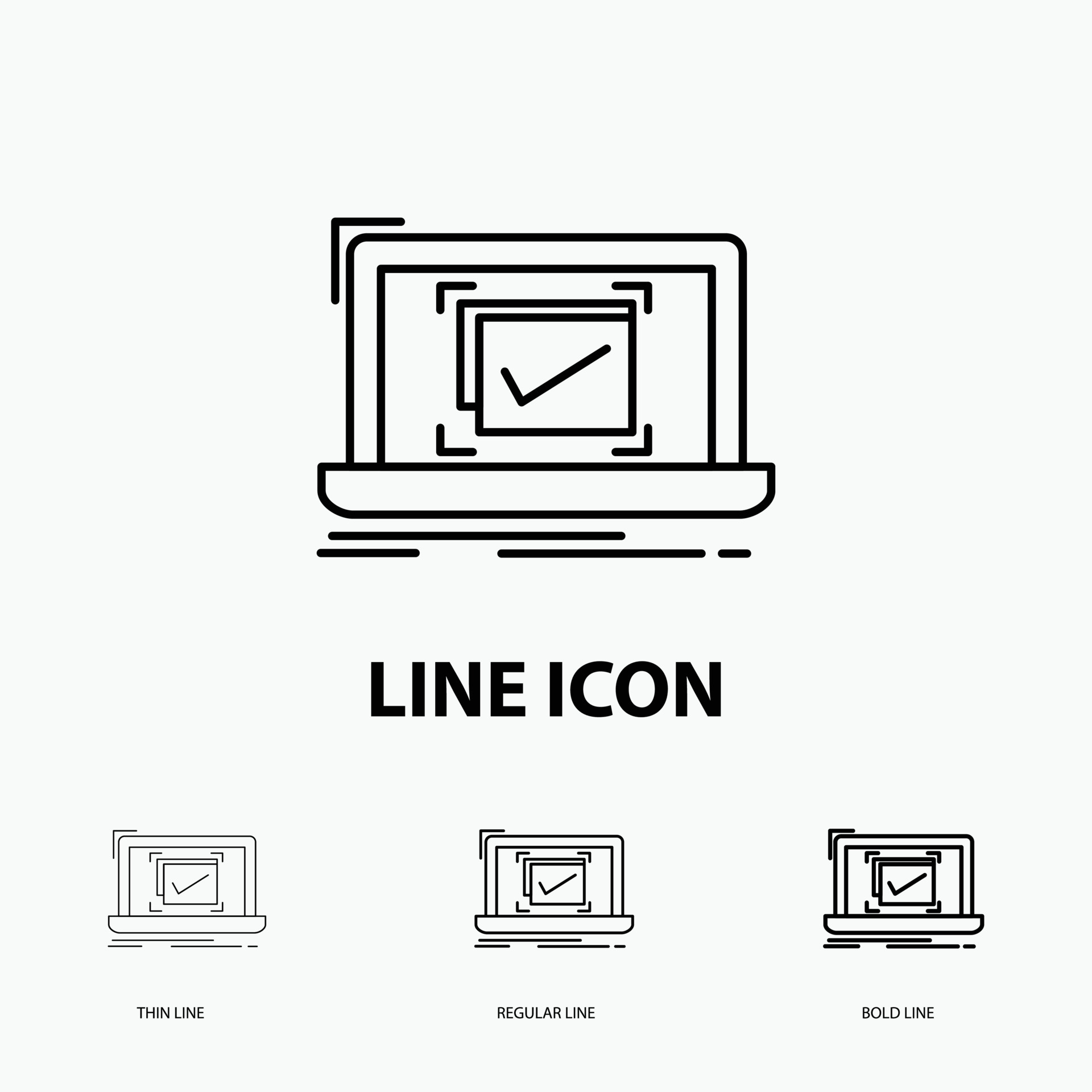 System Monitoring Checklist Good Ok Icon In Thin Regular And Bold Line Style Vector