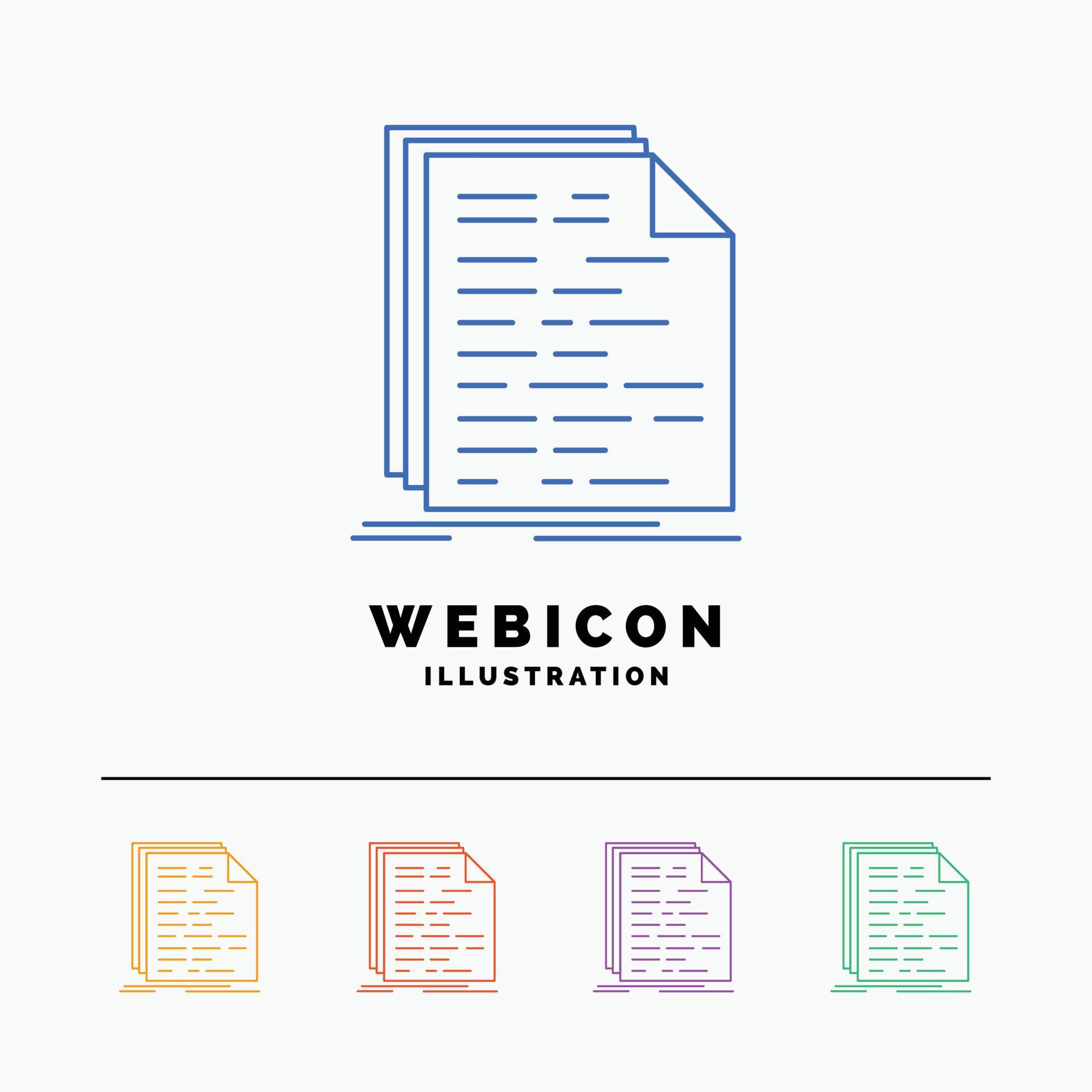 Code Coding Doc Programming Script 5 Color Line Web Icon Template Isolated On White Vector