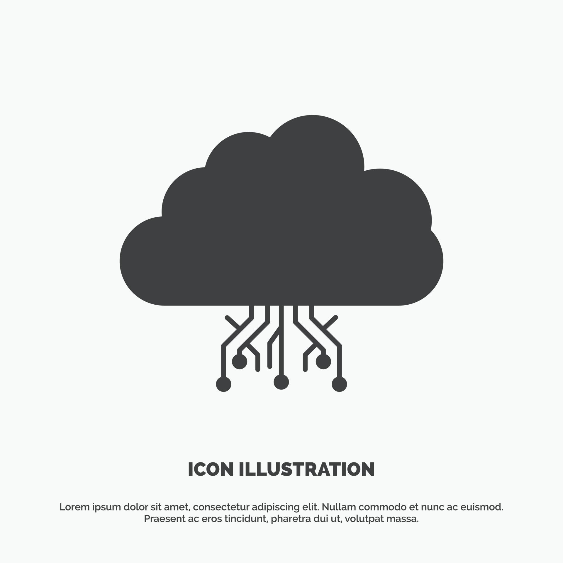 cloud. computing. data. hosting. network Icon. glyph vector gray symbol for UI and UX. website ...