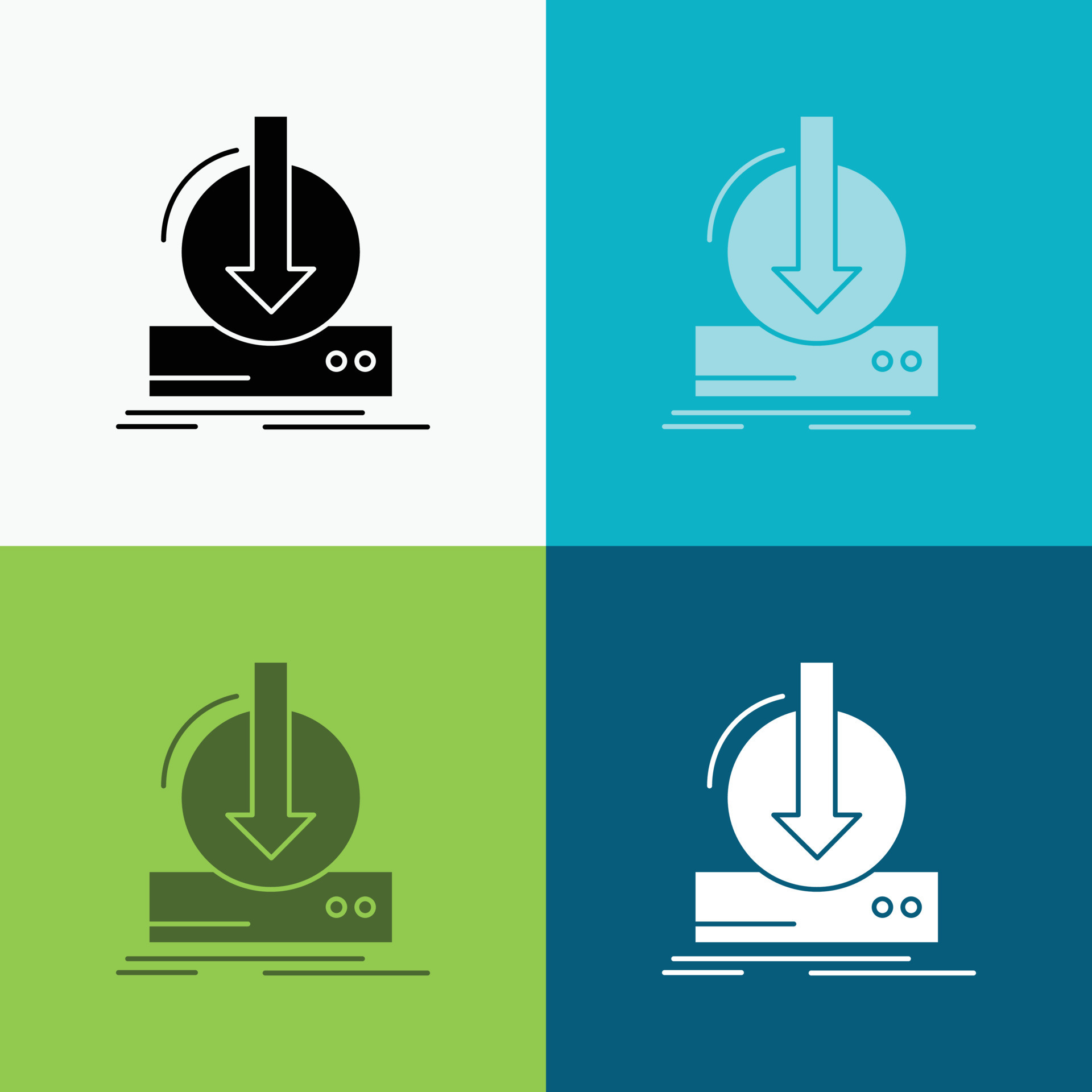 Addition. content. dlc. download. game Icon Over Various Background. glyph style design ...