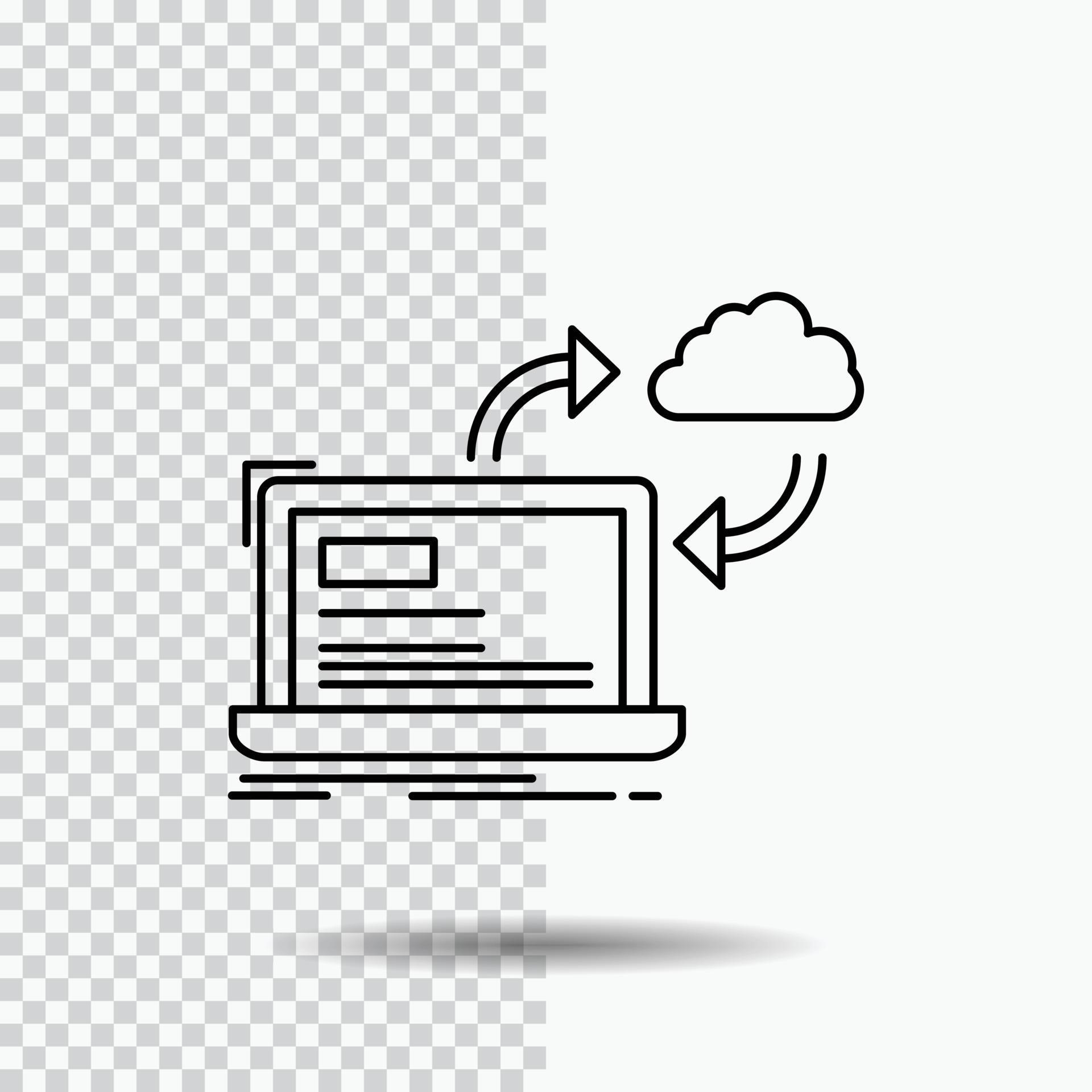 sync. processing. data. dashboard. arrows Line Icon on Transparent Background. Black Icon Vector ...