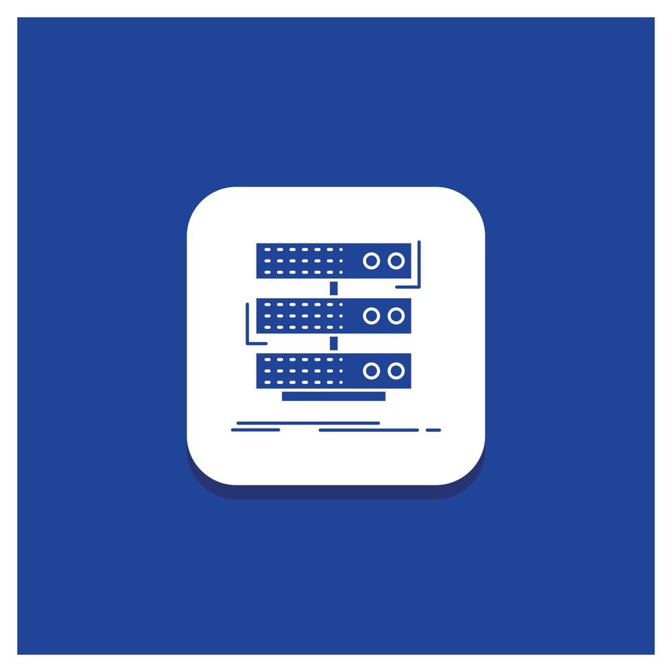 Blue Round Button for server. storage. rack. database. data Glyph icon 13027697 Vector Art at ...