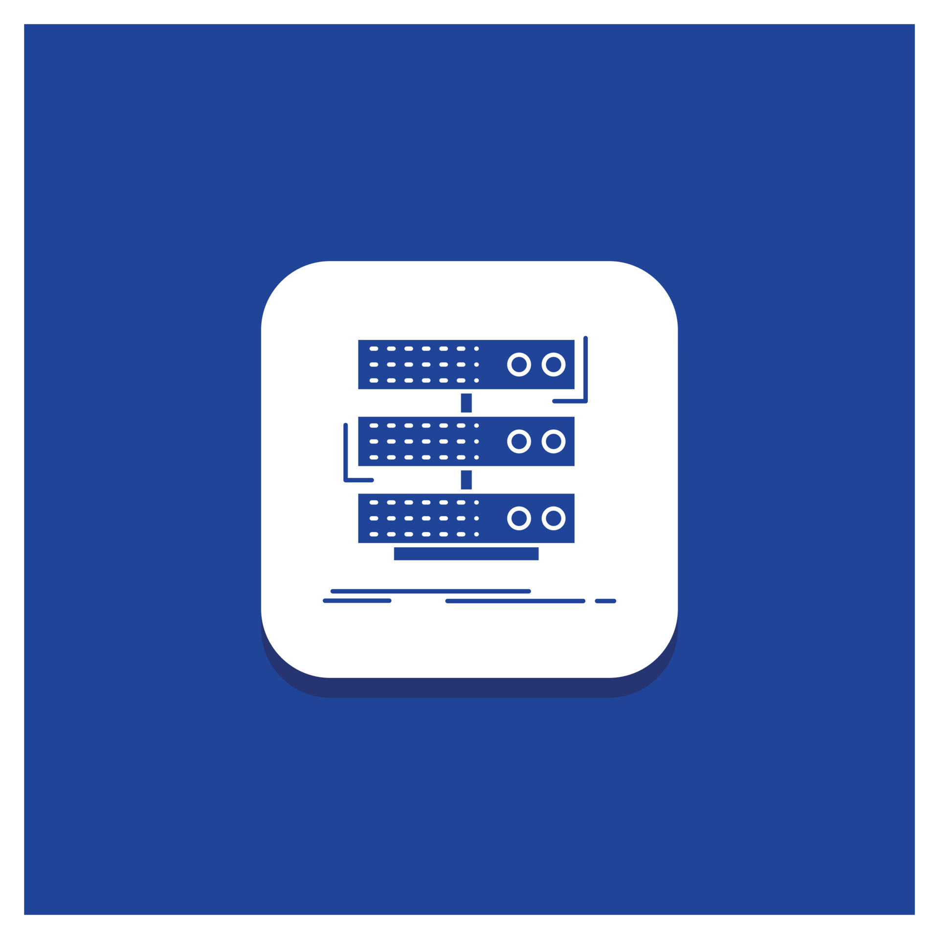 Blue Round Button For Server Storage Rack Database Data Glyph Icon 13027697 Vector Art At