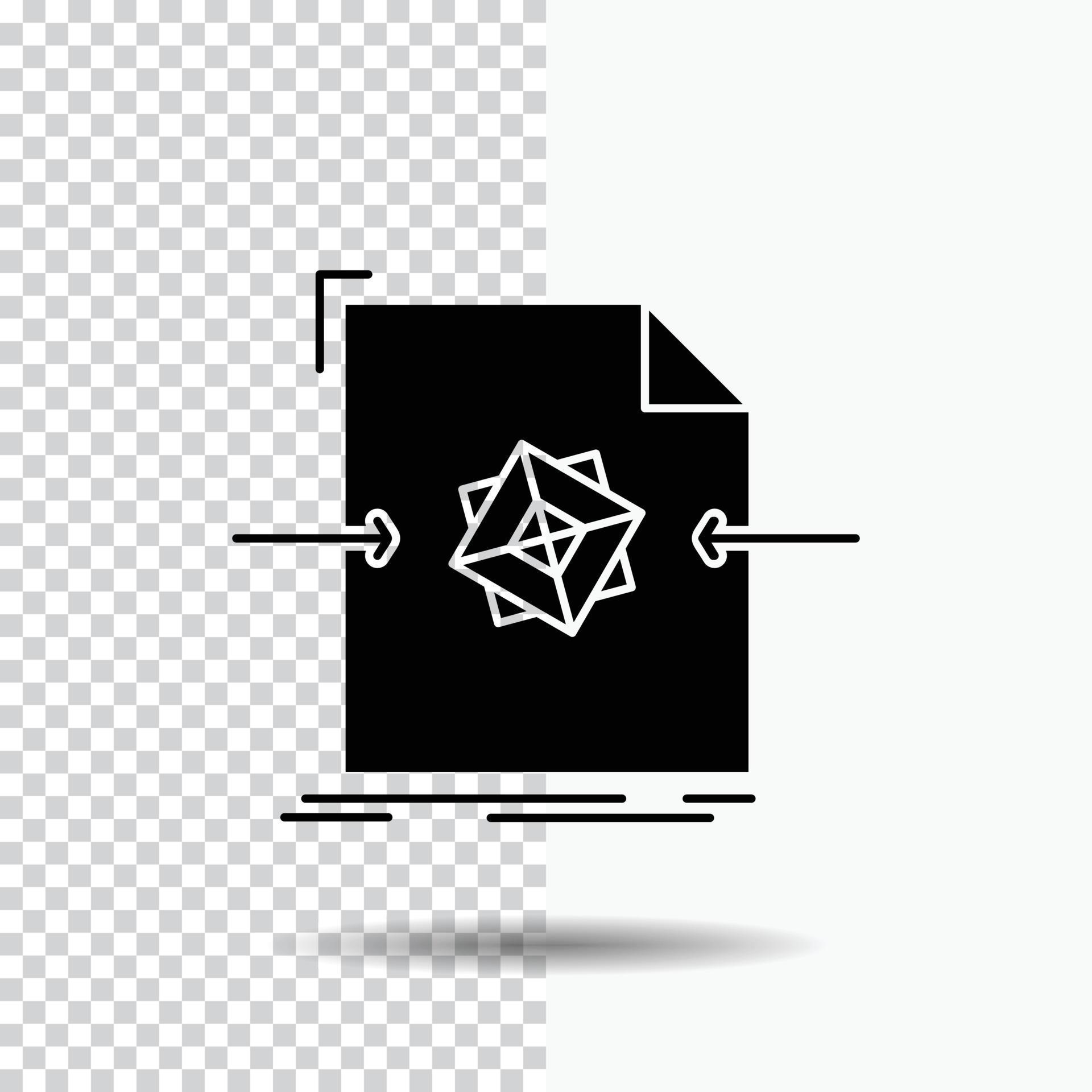 3d. document. file. object. processing Glyph Icon on Transparent Background. Black Icon 13027885 ...