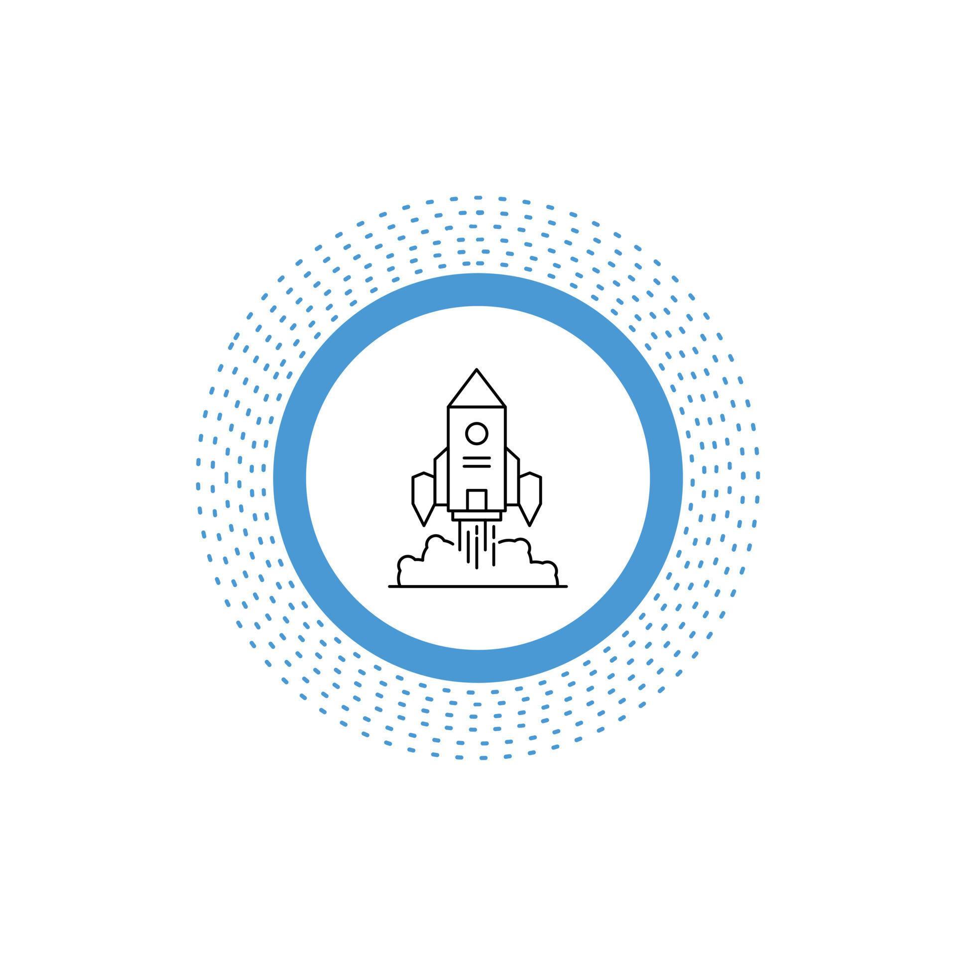 Rocket Spaceship Startup Launch Game Line Icon Vector Isolated Illustration 13027905 Vector