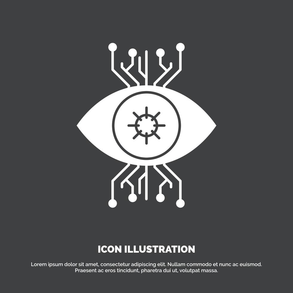 Infrastructure Monitoring Surveillance Vision Eye Icon Glyph Vector Symbol For Ui And Ux