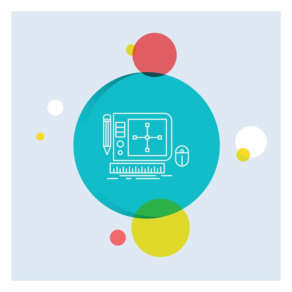 Design Graphic Tool Software Web Designing White Line Icon Colorful