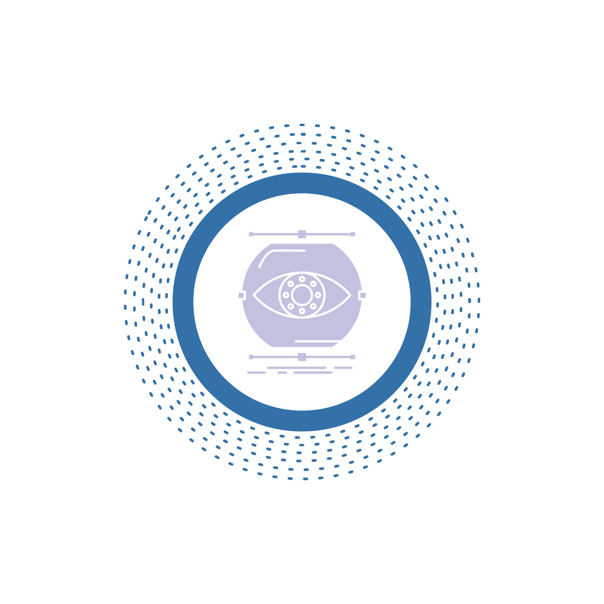 Visualize Conception Monitoring Monitoring Vision Glyph Icon Vector Isolated Illustration