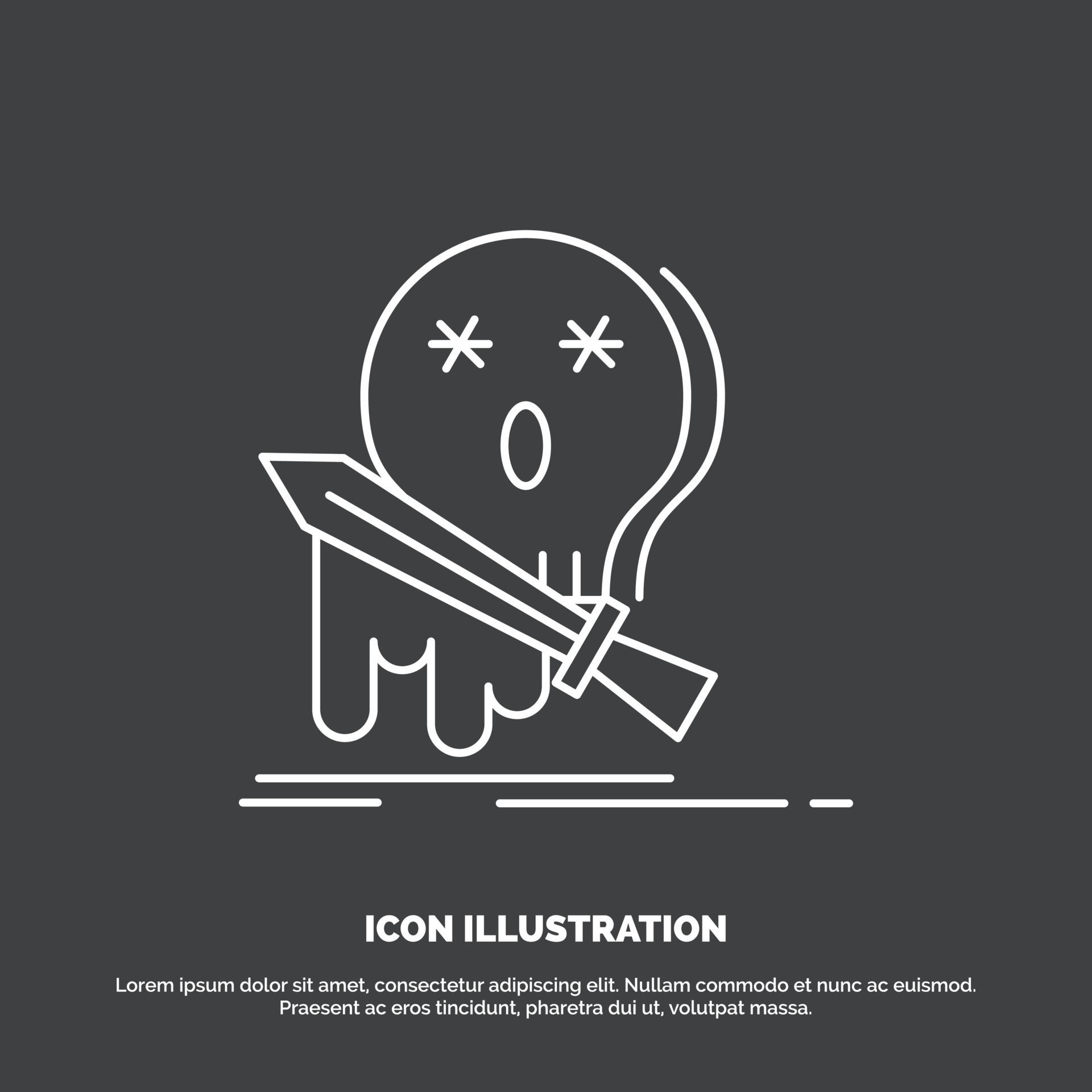 Death. frag. game. kill. sword Icon. Line vector symbol for UI and UX. website or mobile ...
