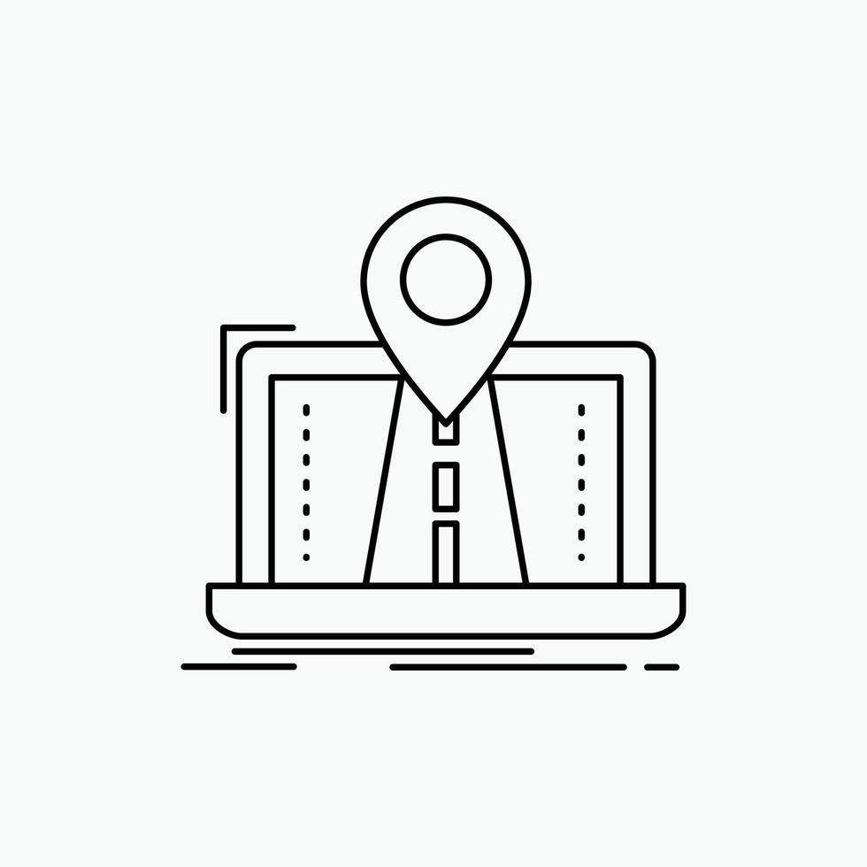 Navigation Map System Gps Route Line Icon Vector Isolated