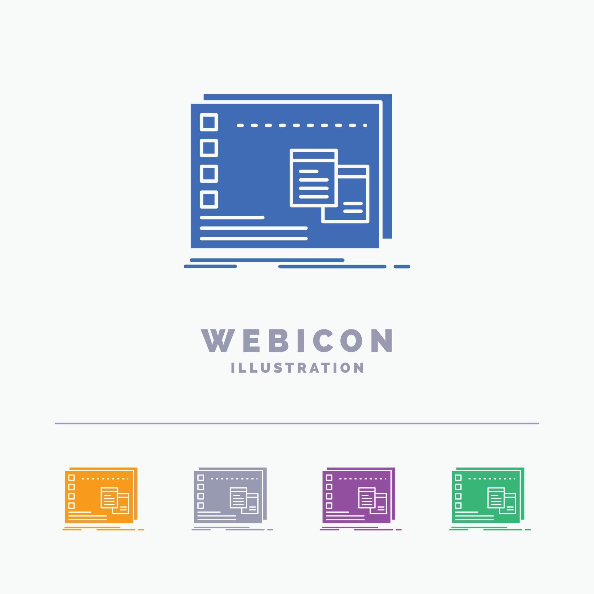 Window Mac Operational Os Program 5 Color Glyph Web Icon Template Isolated On White Vector