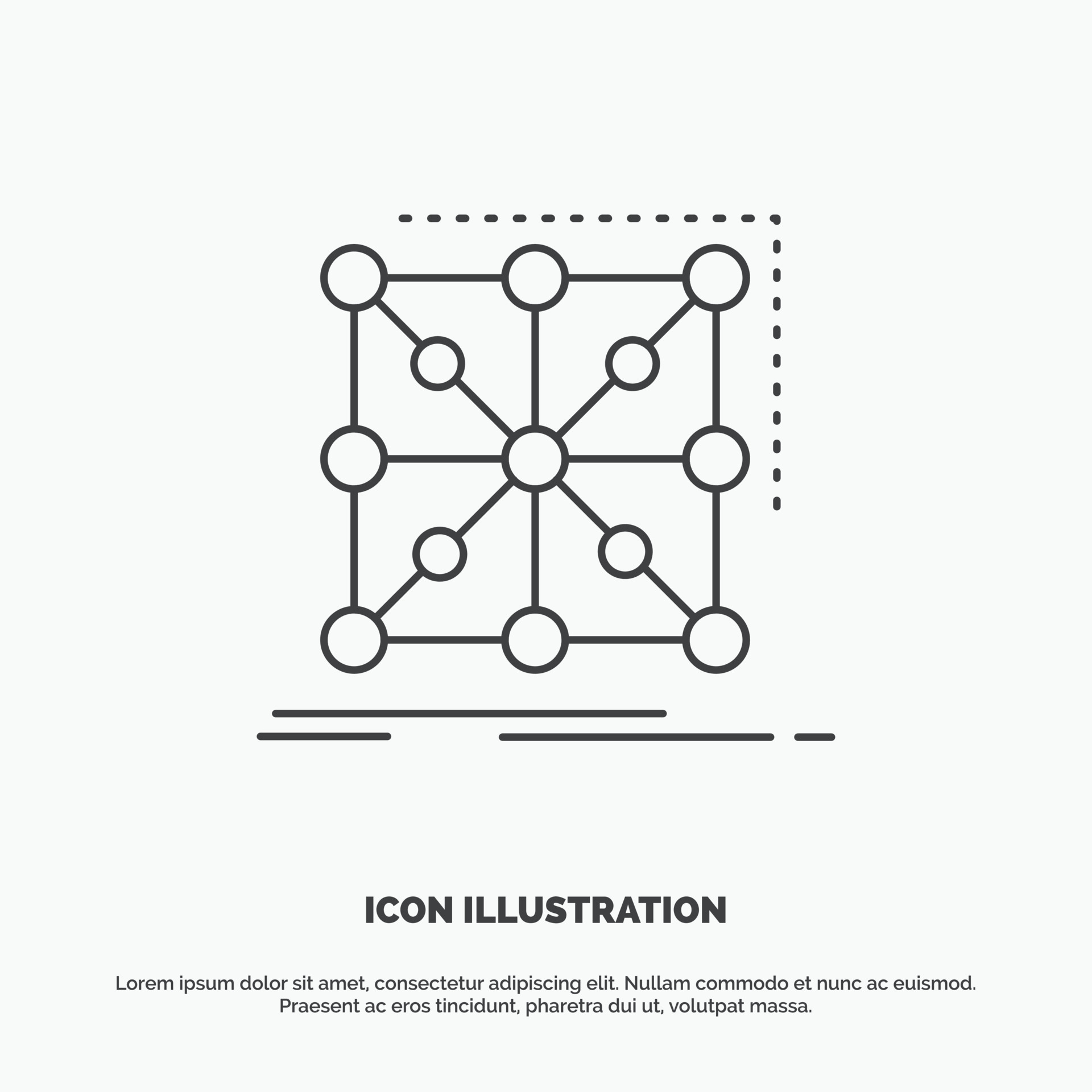 Data Framework App Cluster Complex Icon Line Vector Gray Symbol