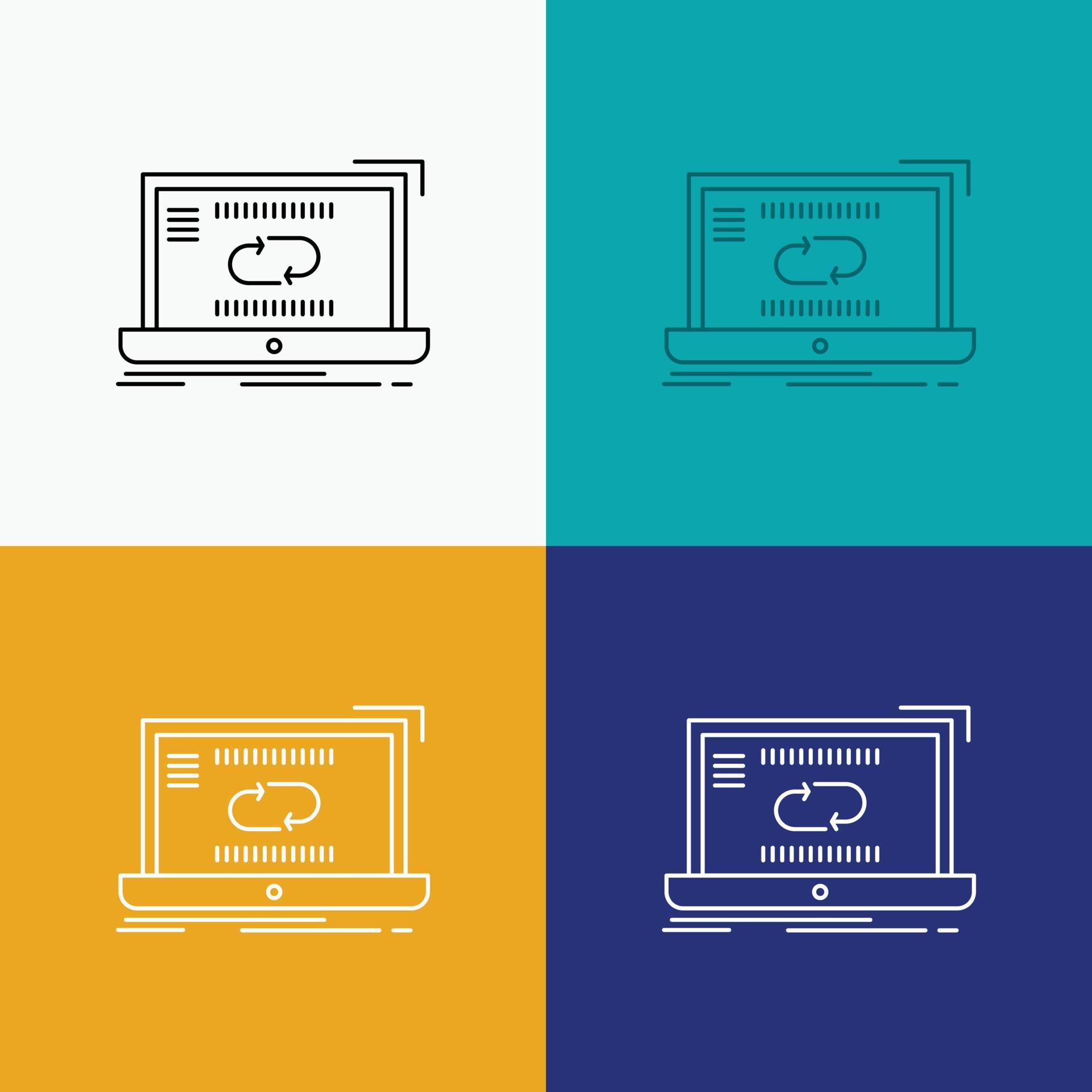Communication. connection. link. sync. synchronization Icon Over Various Background. Line style ...
