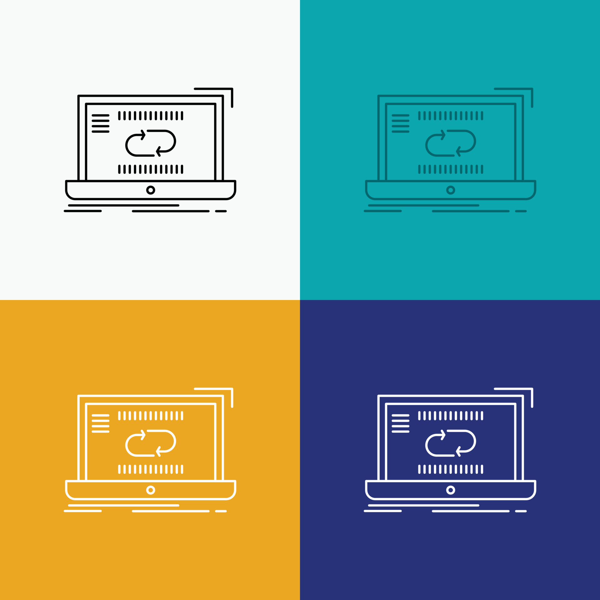 Communication Connection Link Sync Synchronization Icon Over Various Background Line Style
