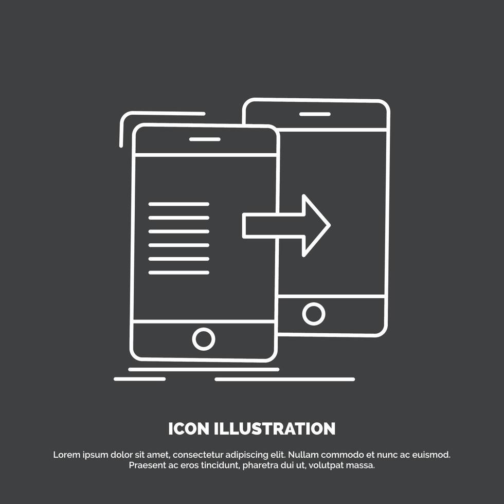 Data Sharing Sync Synchronization Syncing Icon Line Vector Symbol For Ui And Ux Website Or