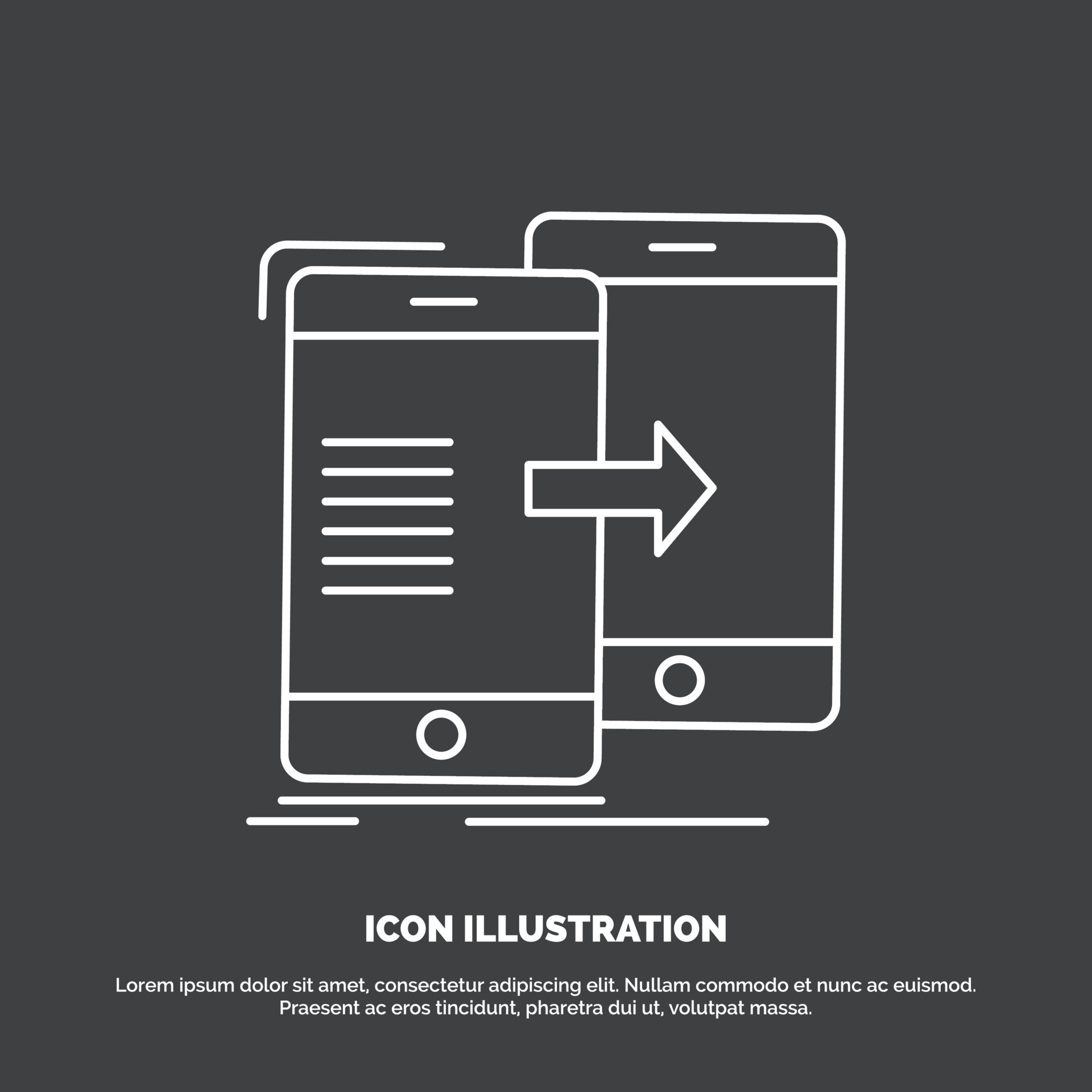Data Sharing Sync Synchronization Syncing Icon Line Vector Symbol