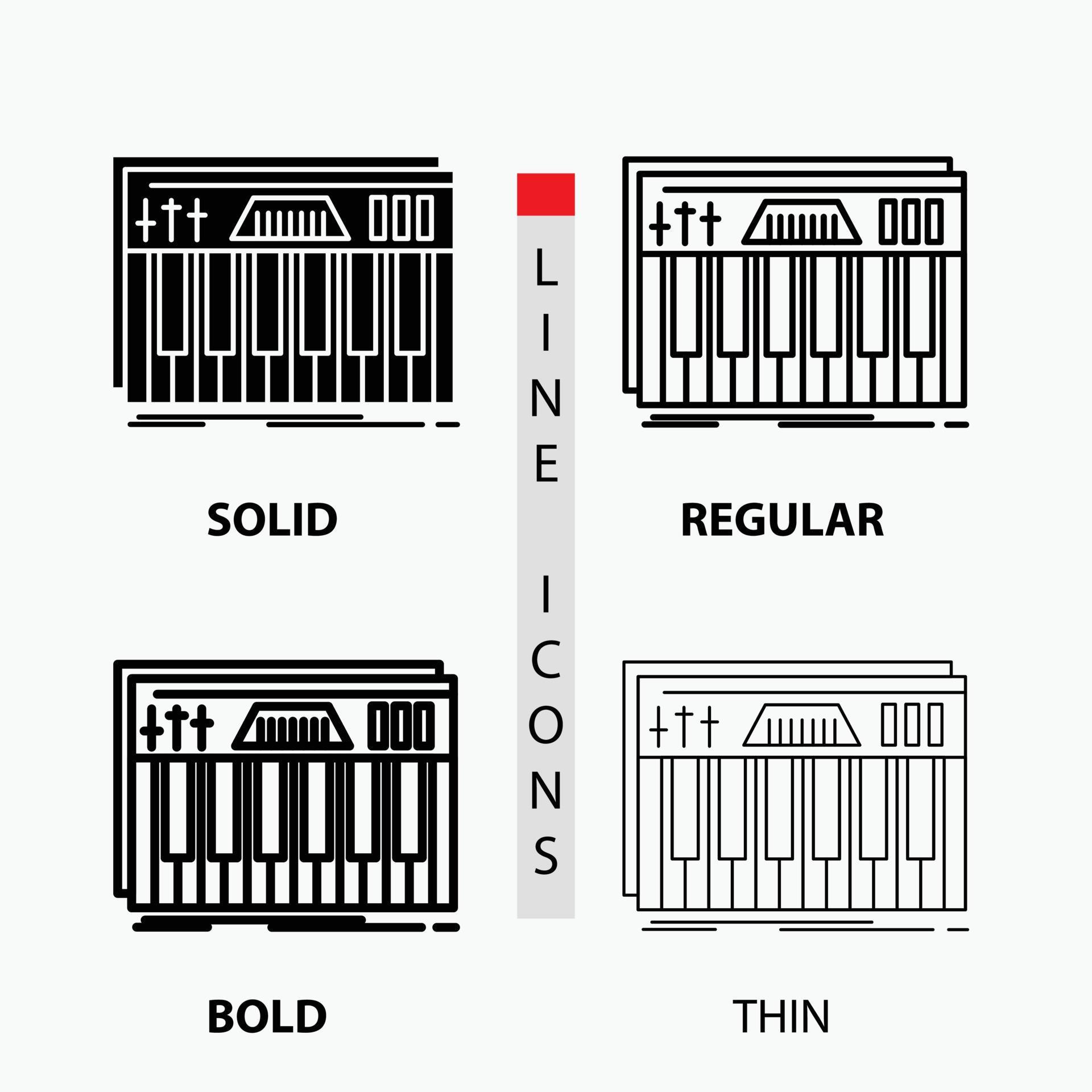 Controller Keyboard Keys Midi Sound Icon In Thin Regular Bold