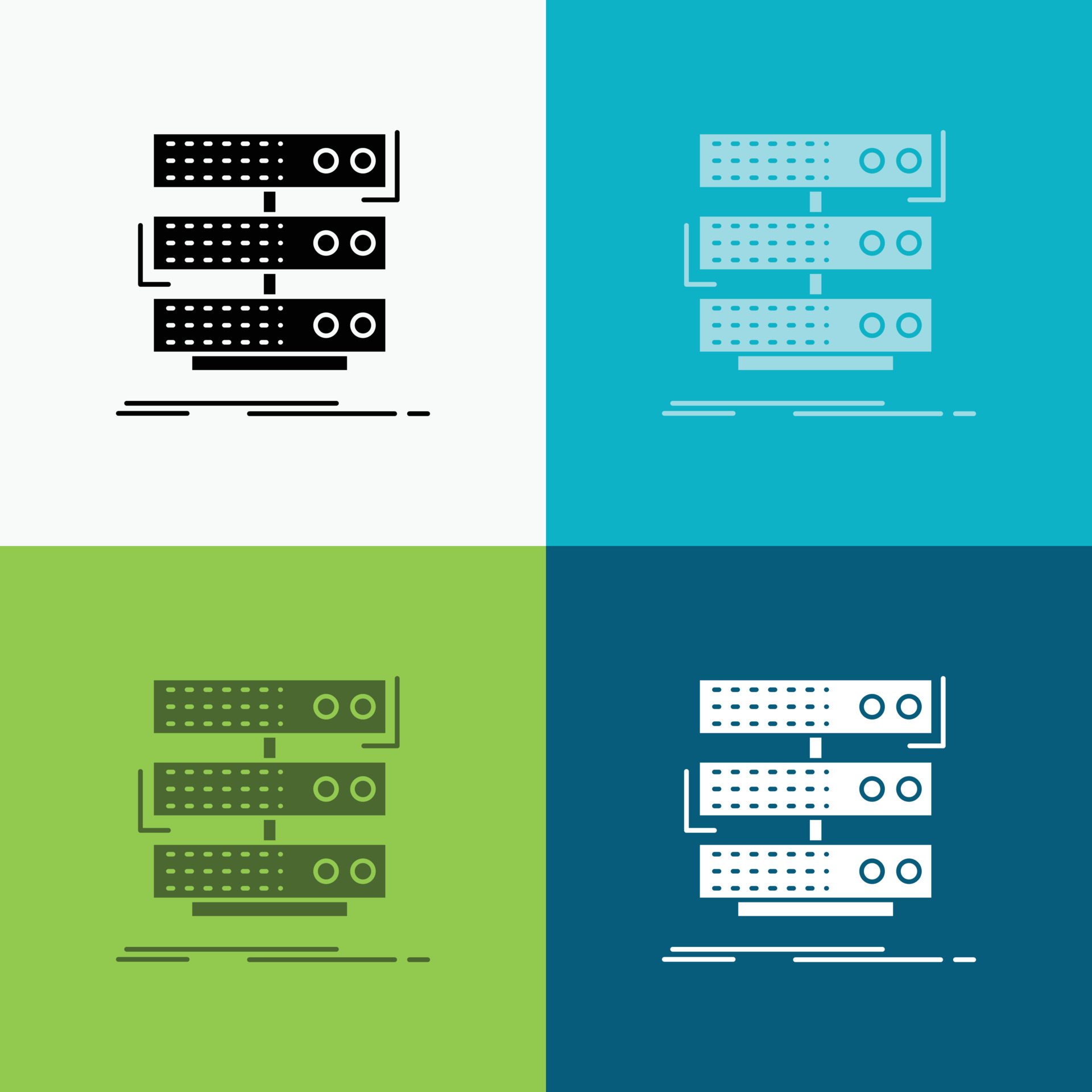 Server Storage Rack Database Data Icon Over Various Background Glyph Style Design Designed