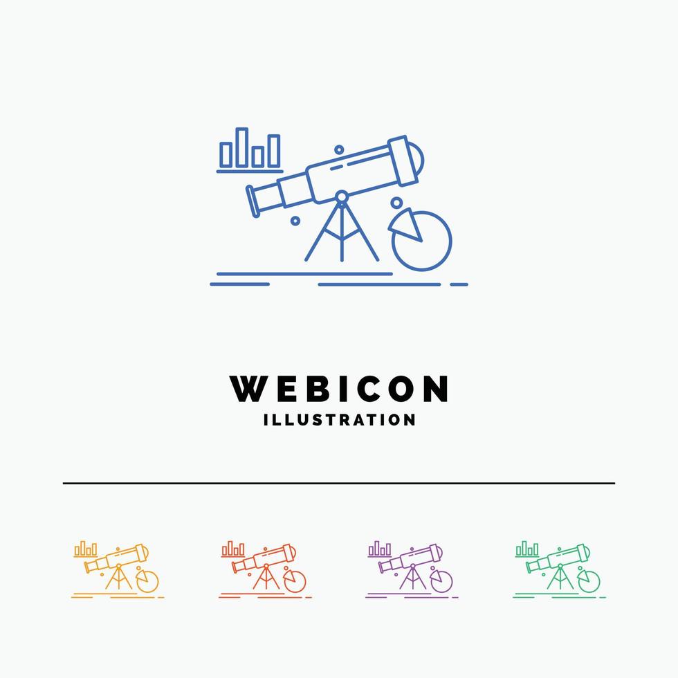 Analytics Finance Forecast Market Prediction 5 Color Line Web Icon Template Isolated On