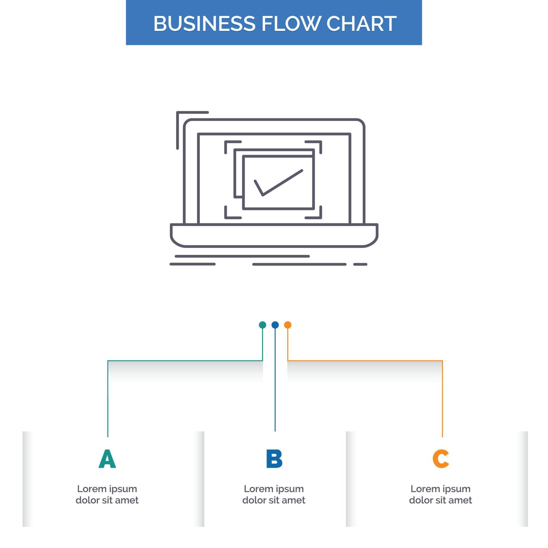 system. monitoring. checklist. Good. OK Business Flow Chart Design with 3 Steps. Line Icon For ...