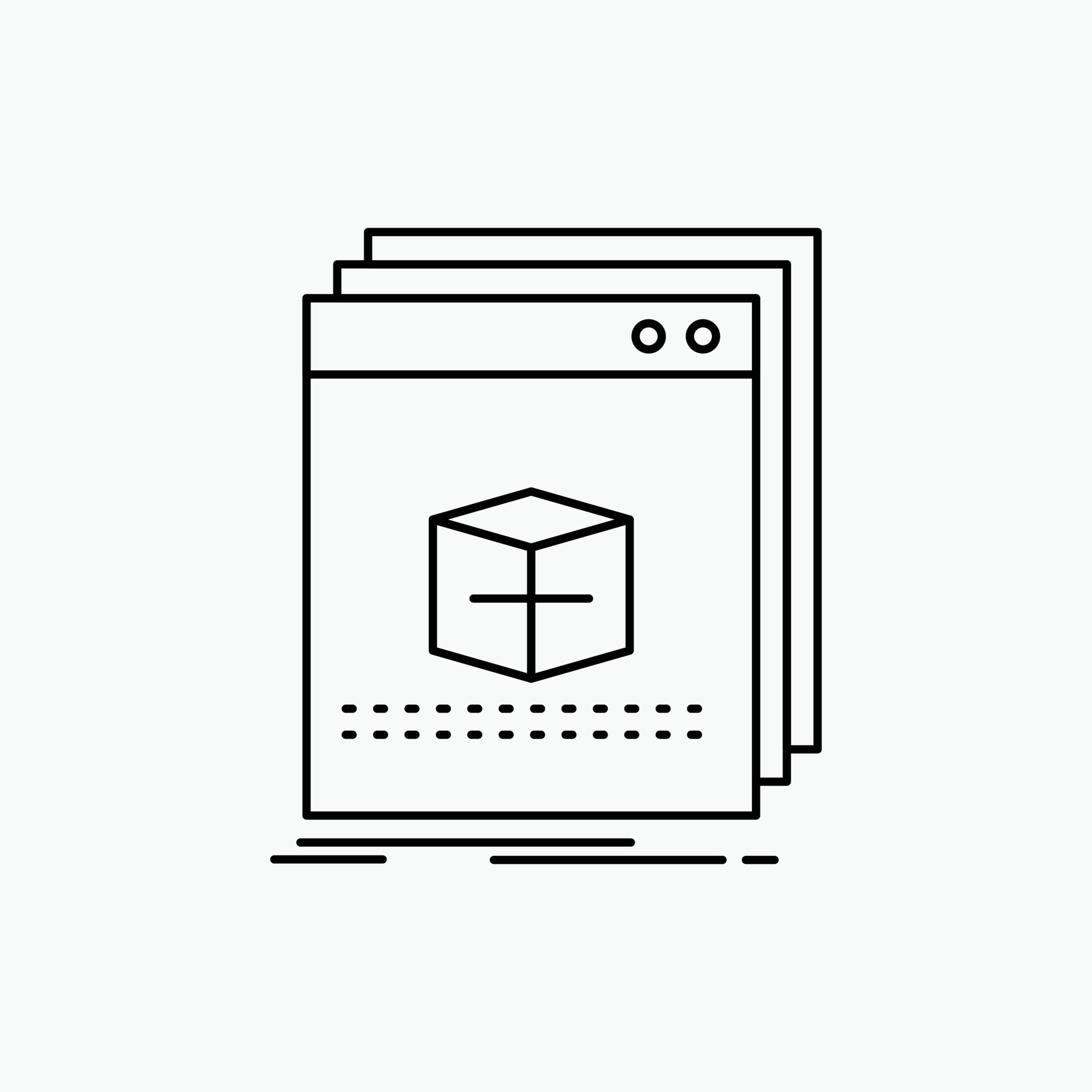 Software App Application File Program Line Icon Vector Isolated 3408