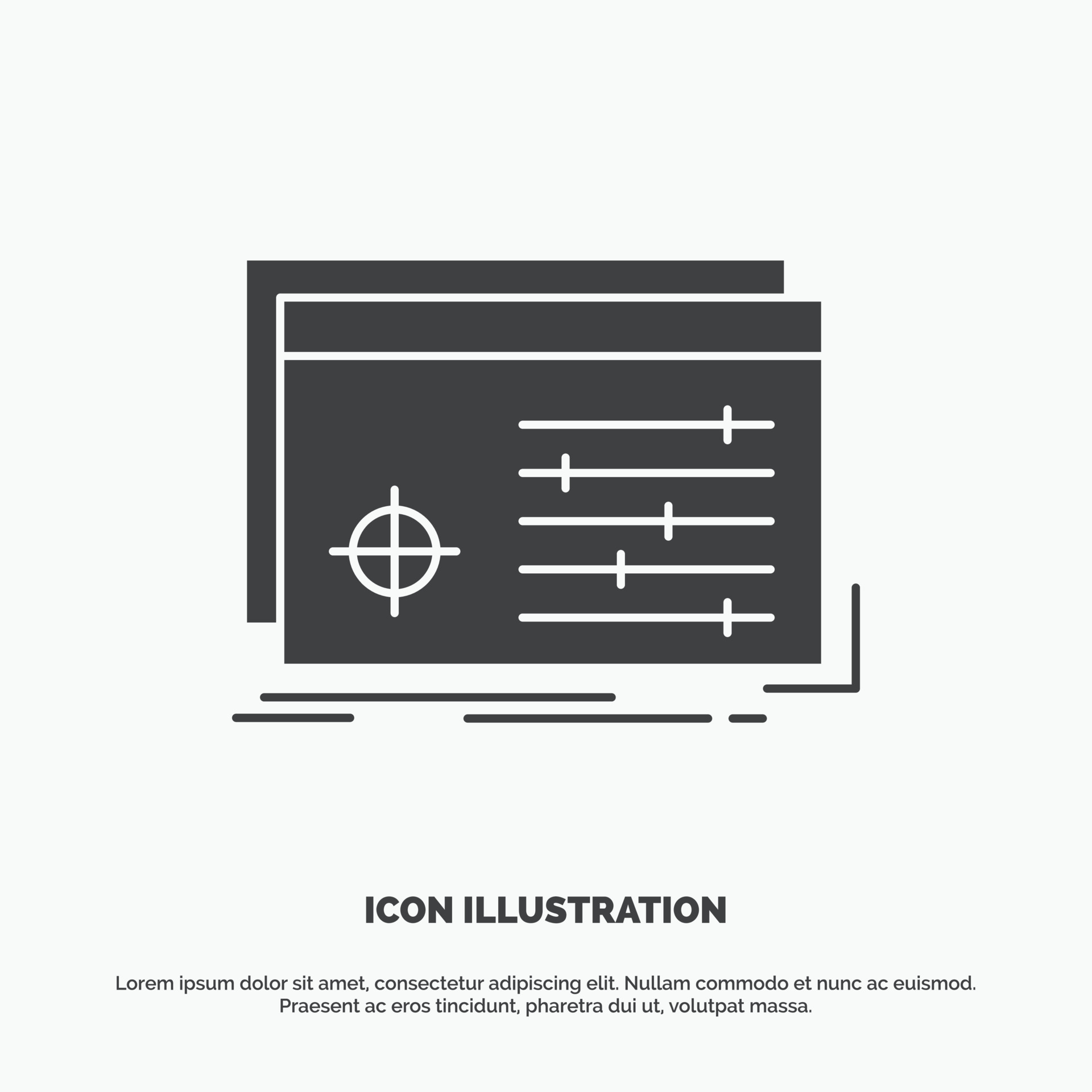 File Object Processing Settings Software Icon Glyph Vector Gray
