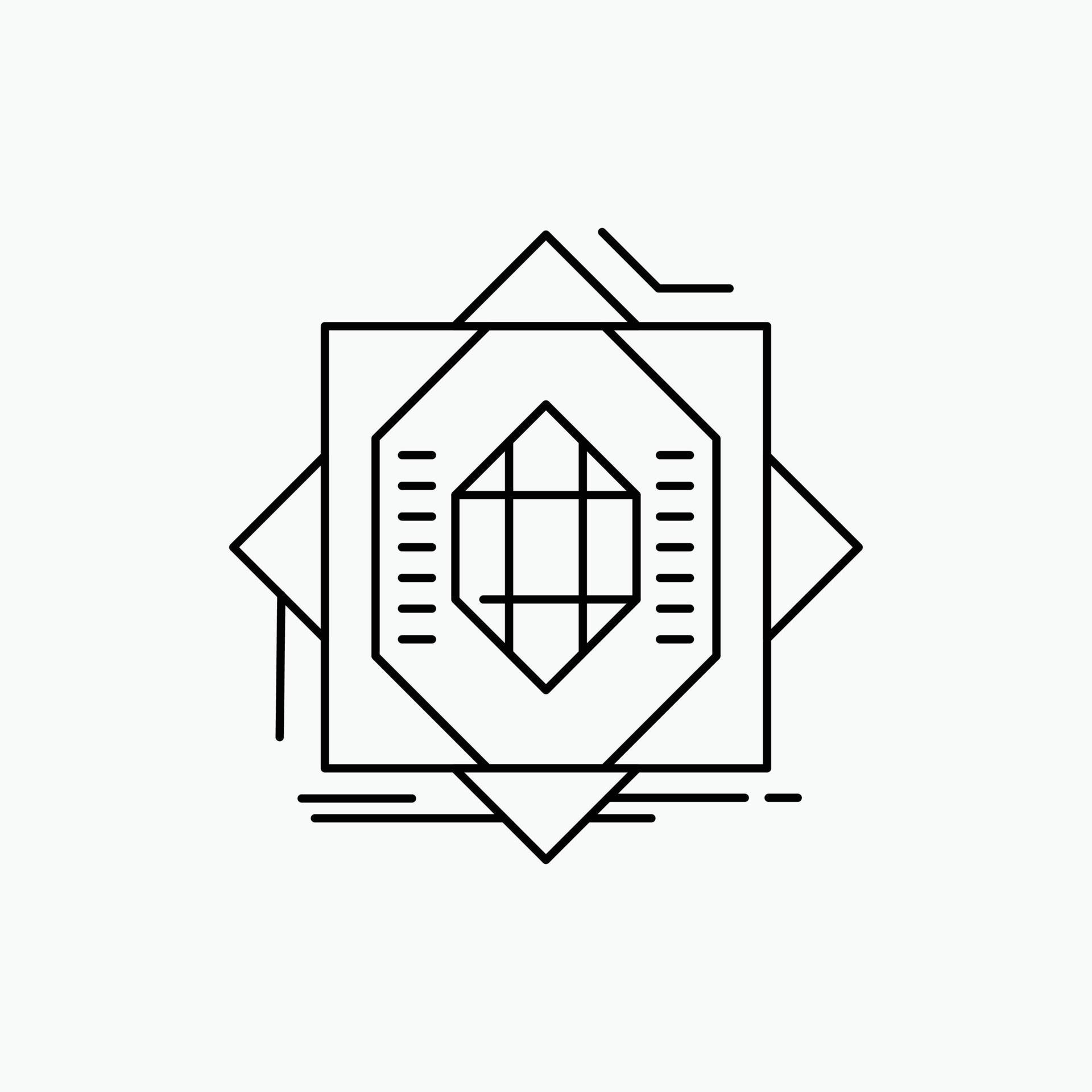 Abstract Core Fabrication Formation Forming Line Icon Vector