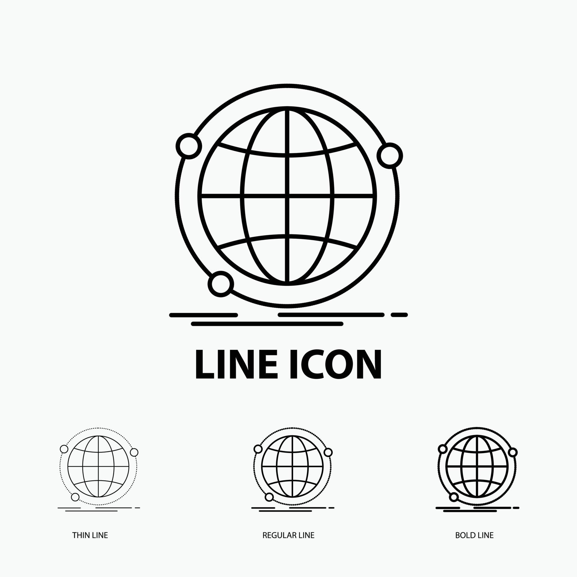 Data. global. internet. network. web Icon in Thin. Regular and Bold Line Style. Vector ...