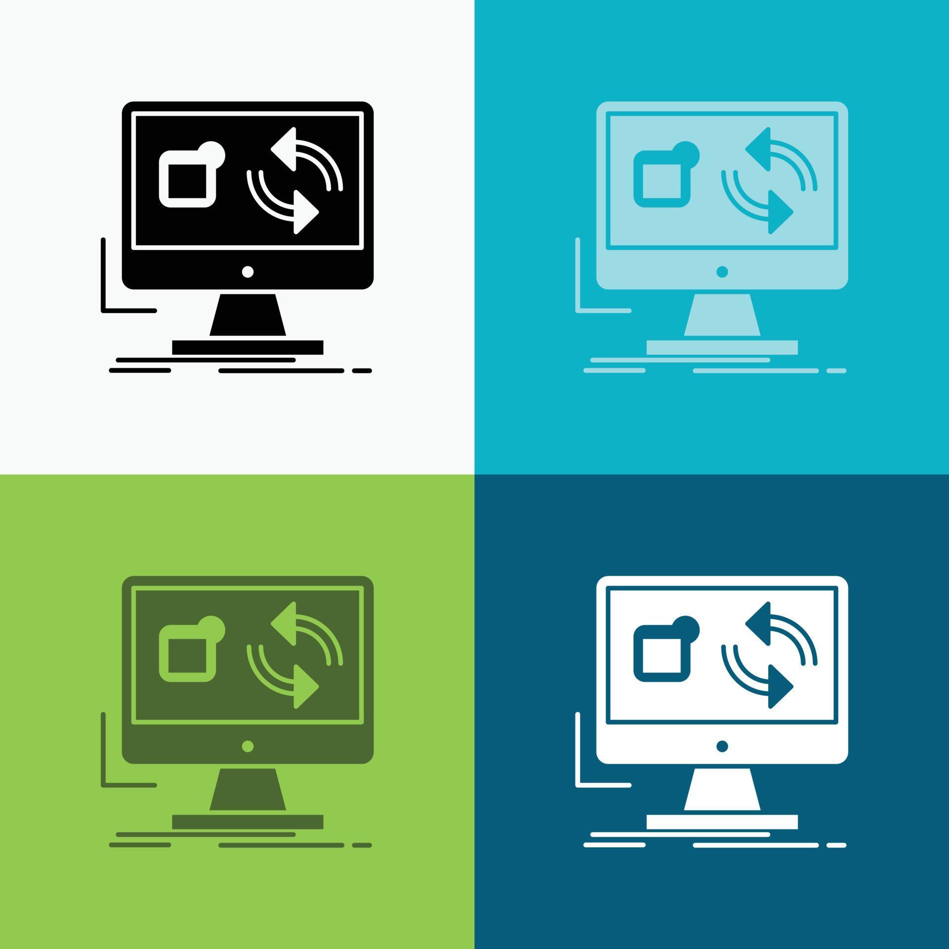update. app. application. install. sync Icon Over Various Background. glyph style design ...