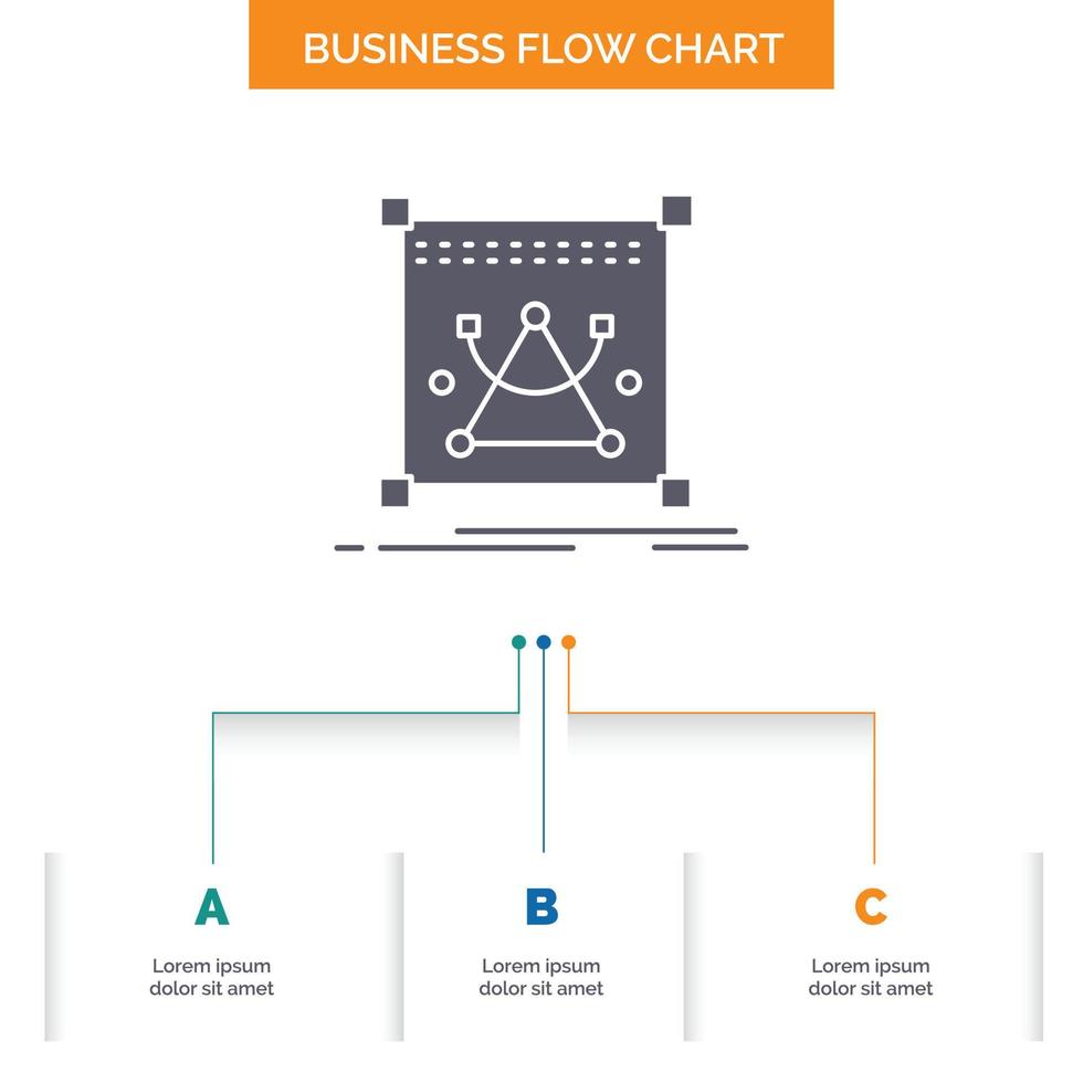 3d. edit. editing. object. resize Business Flow Chart Design with 3 ...