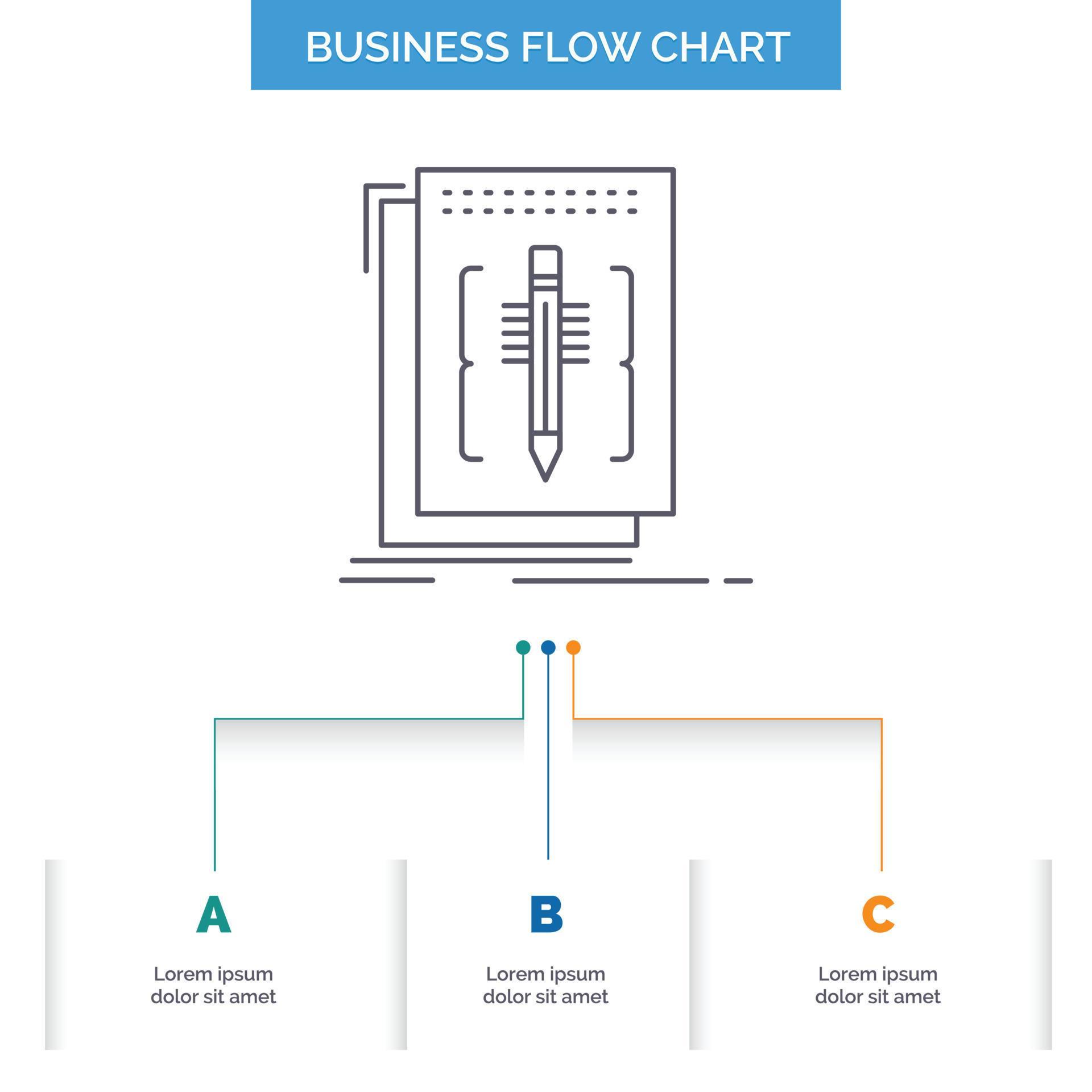 Code. edit. editor. language. program Business Flow Chart Design with 3 ...