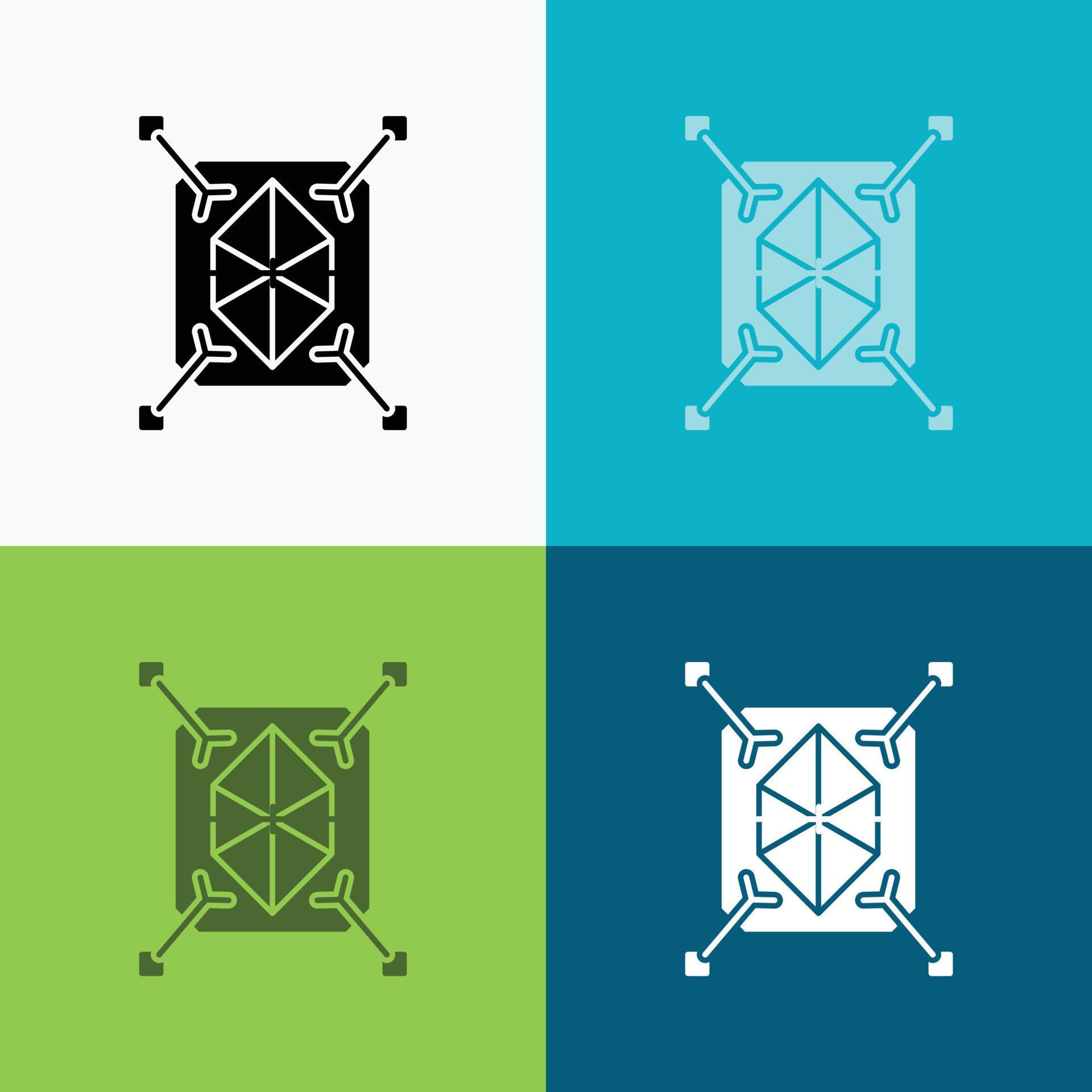 Object. prototyping. rapid. structure. 3d Icon Over Various Background. glyph style design ...
