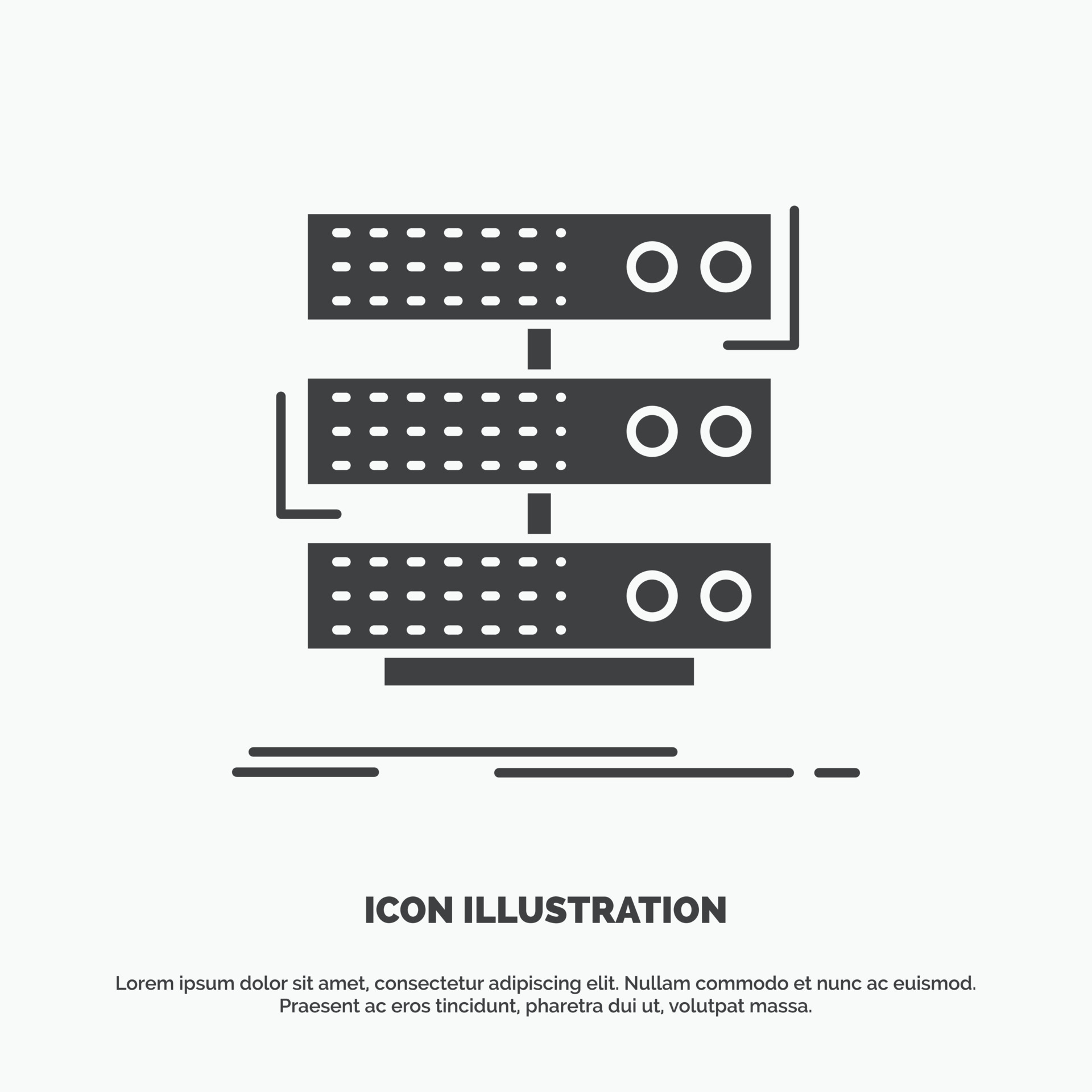 server. storage. rack. database. data Icon. glyph vector gray symbol ...