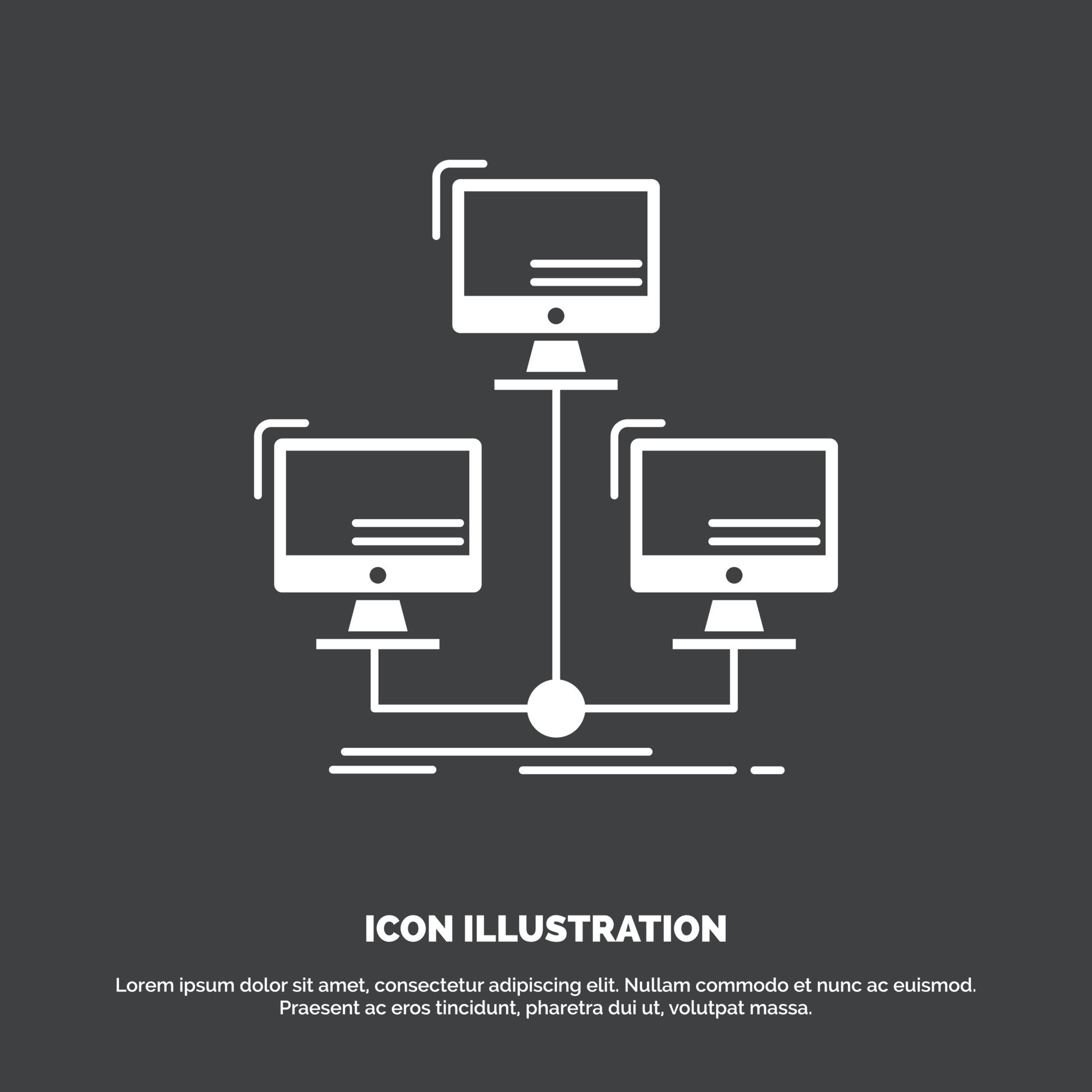 Database Distributed Connection Network Computer Icon Glyph Vector Symbol For Ui And Ux