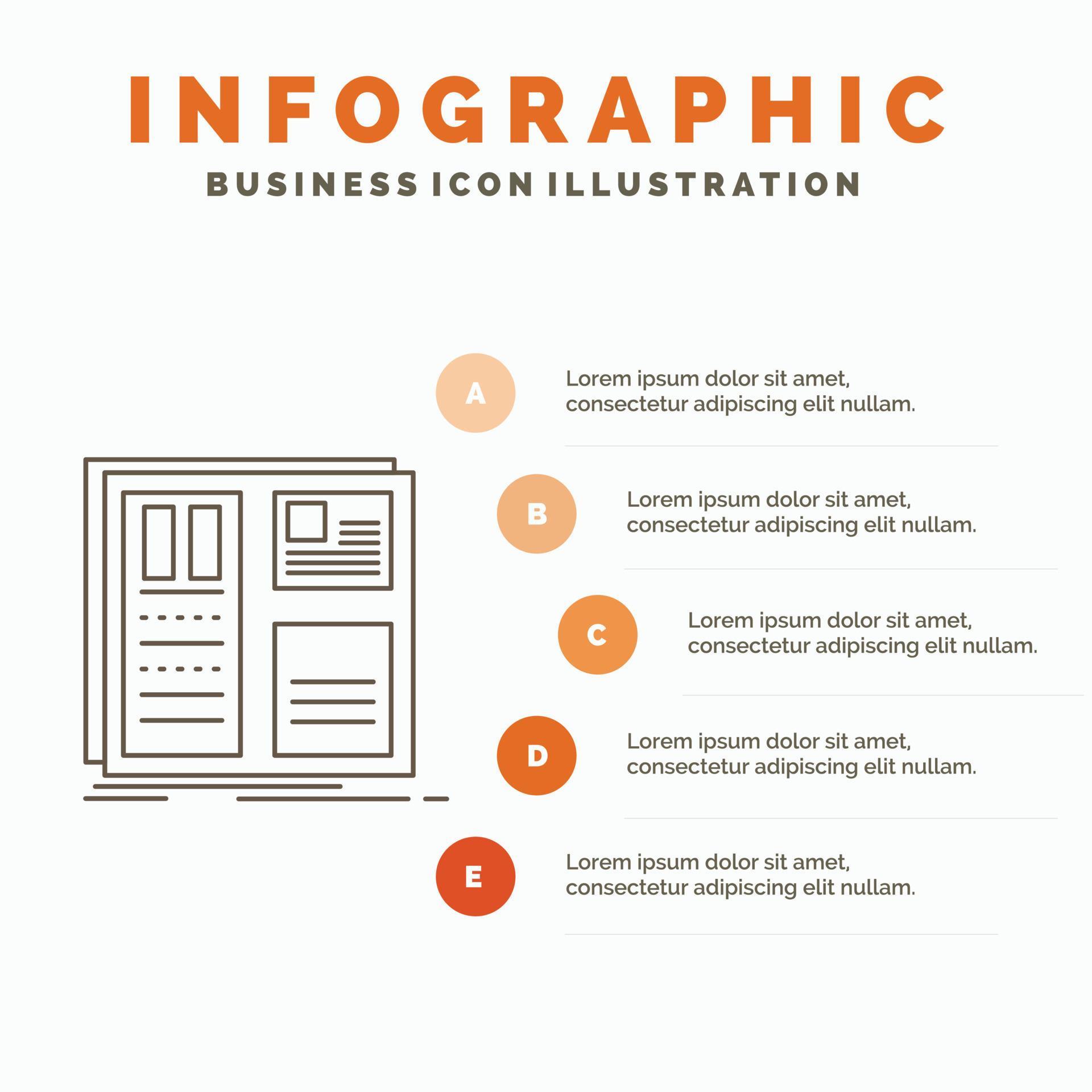 Design. grid. interface. layout. ui Infographics Template for Website and Presentation. Line ...