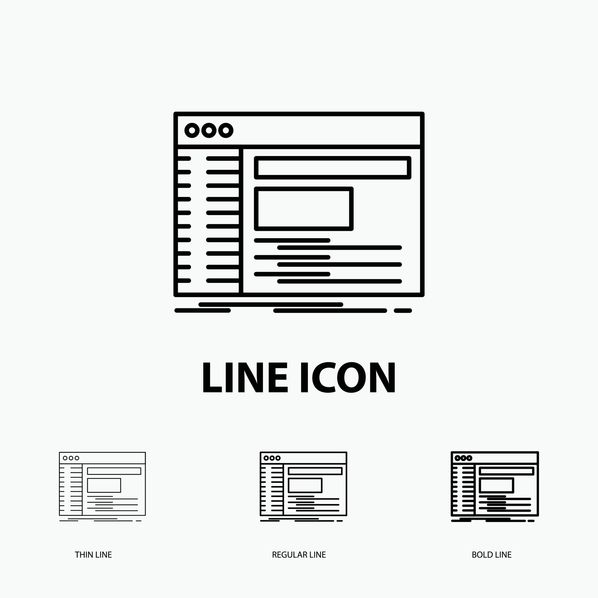 Admin. console. panel. root. software Icon in Thin. Regular and Bold Line Style. Vector ...