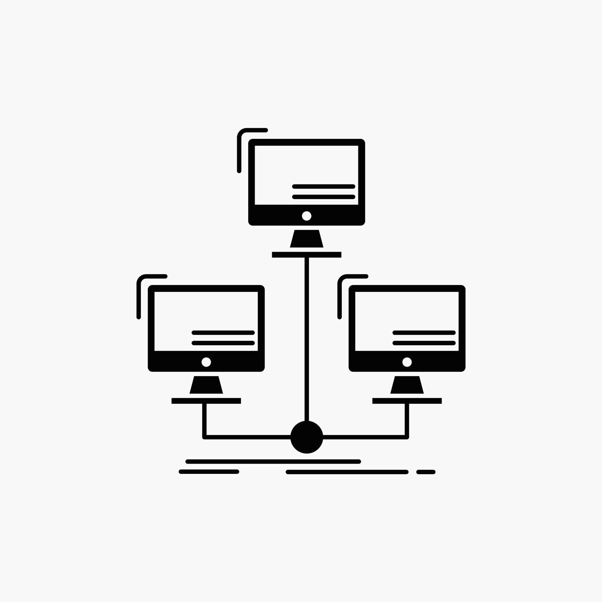 Database Distributed Connection Network Computer Glyph Icon Vector Isolated Illustration