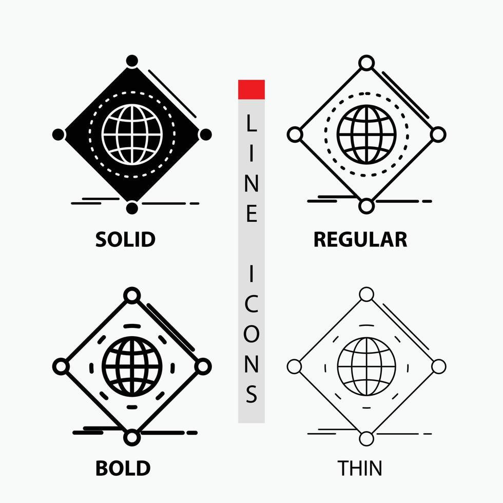 IOT. internet. things. of. global Icon in Thin. Regular. Bold Line and Glyph Style. Vector ...