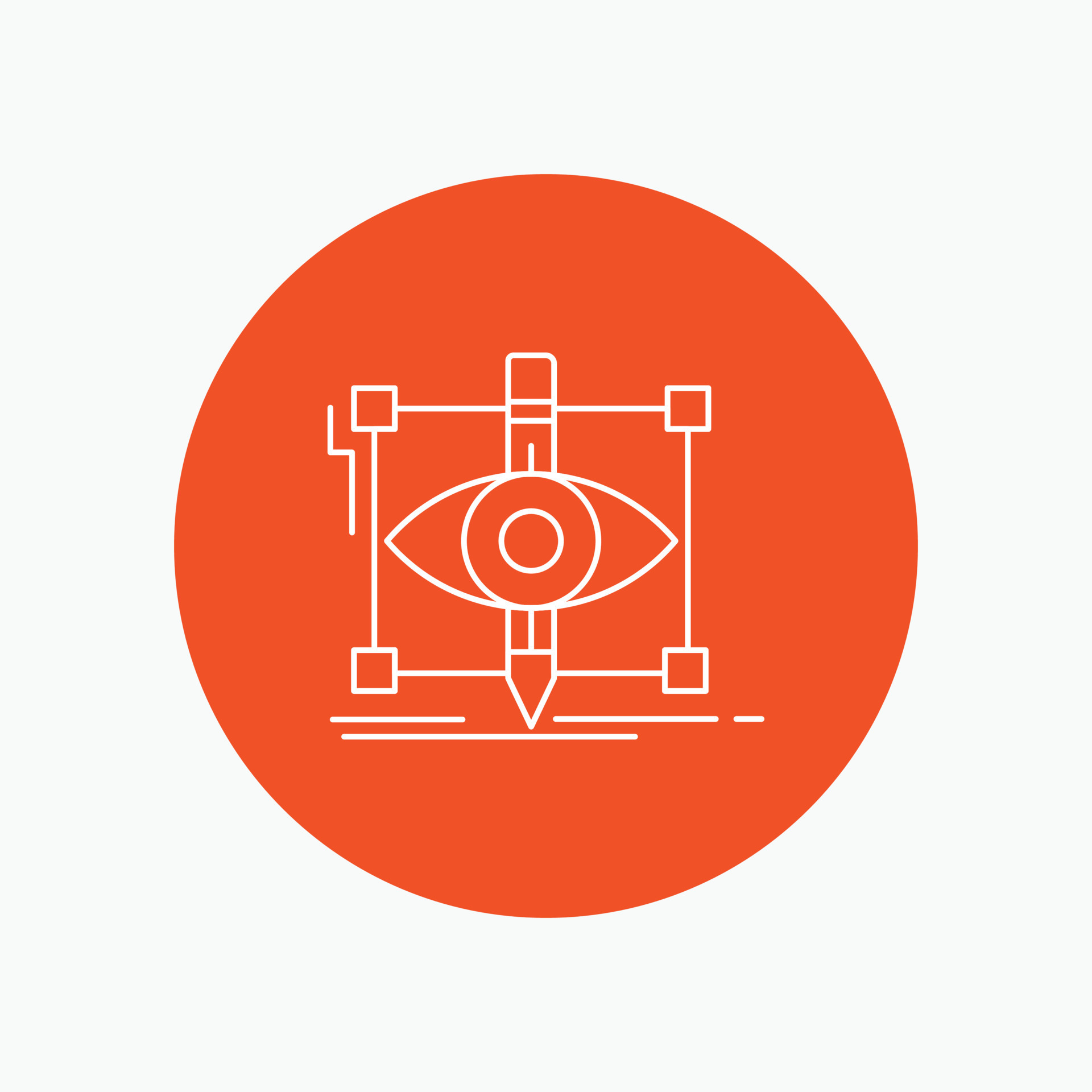 Design Draft Sketch Sketching Visual White Line Icon In Circle Background Vector Icon