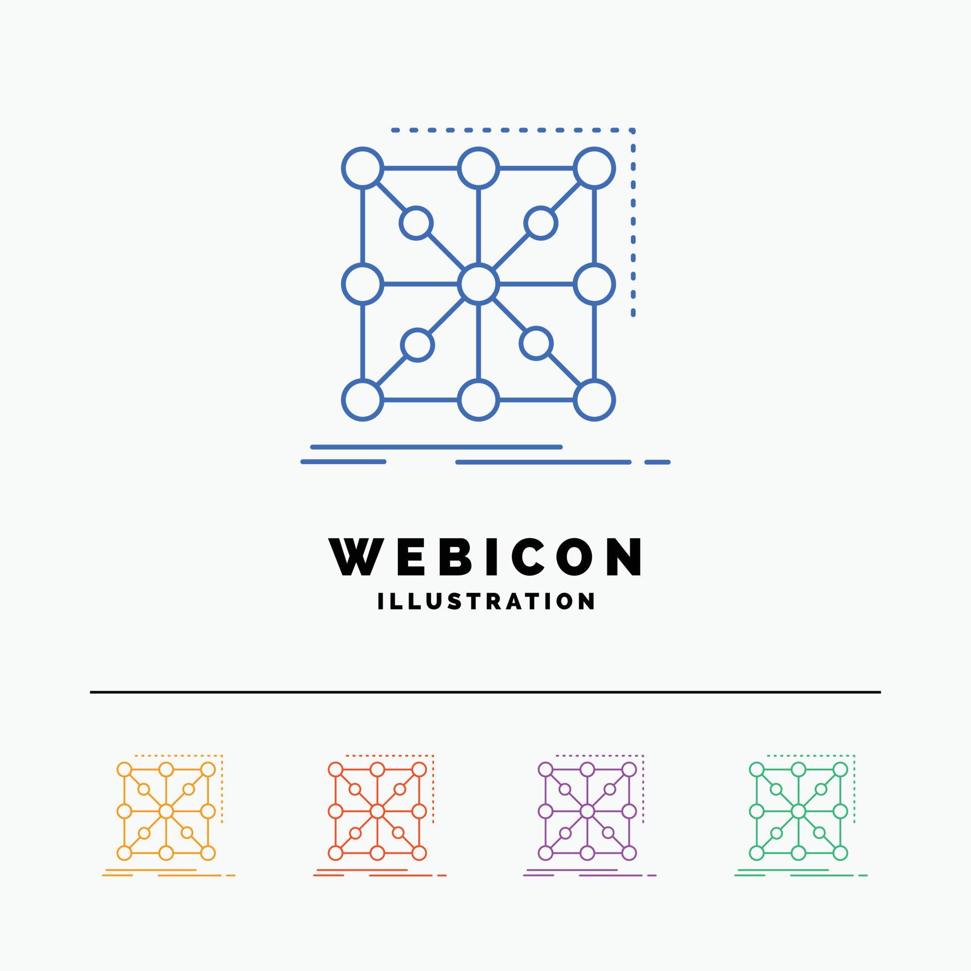 Data. framework. App. cluster. complex 5 Color Line Web Icon Template ...
