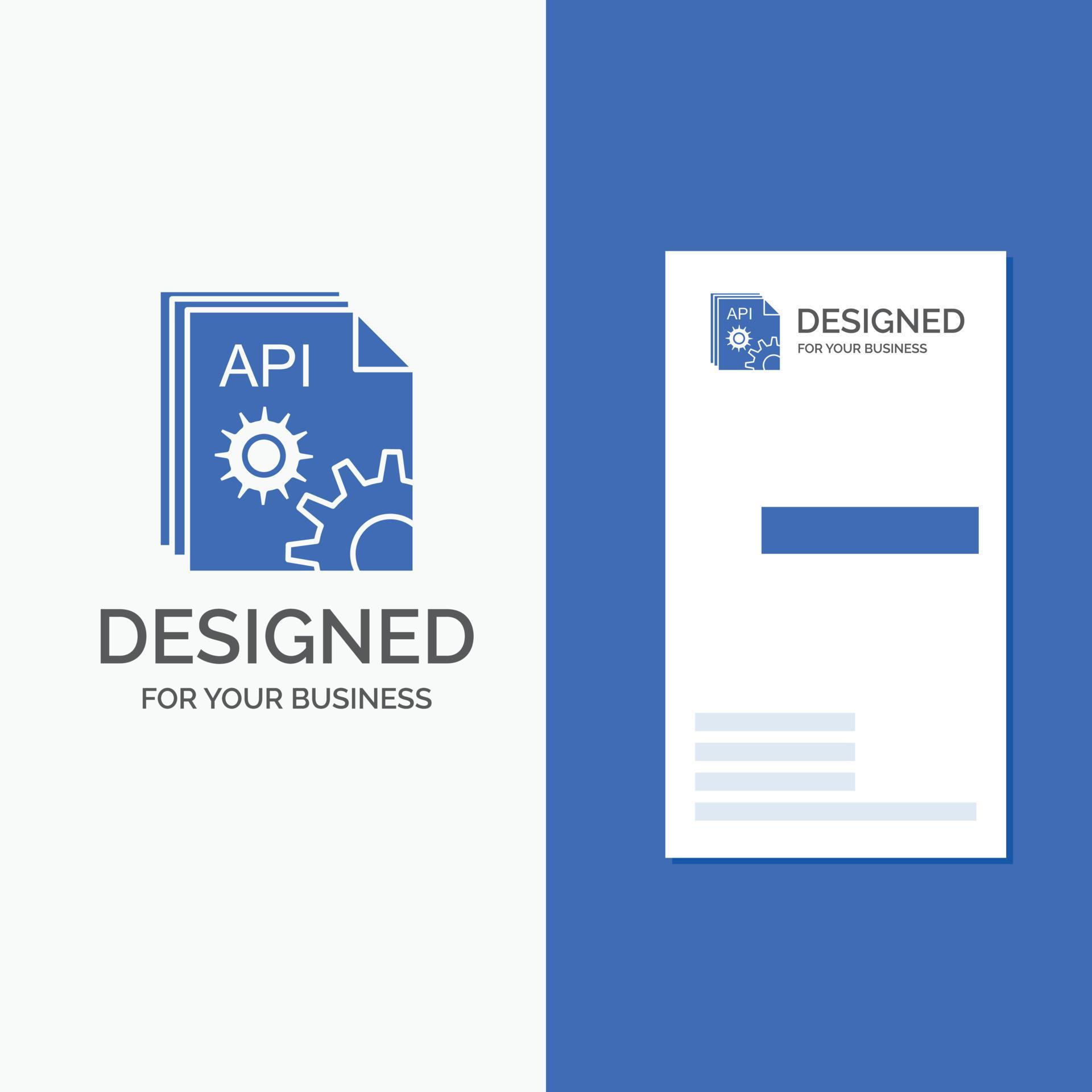 Business Logo For Api App Coding Developer Software Vertical Blue Business Visiting Card