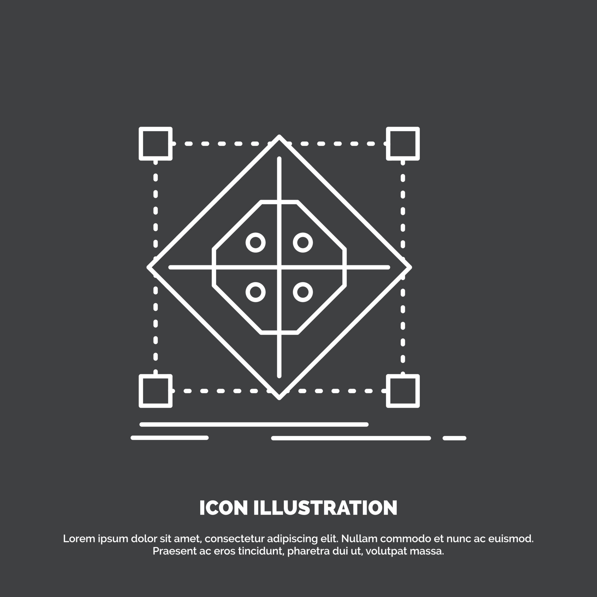 Architecture Cluster Grid Model Preparation Icon Line Vector