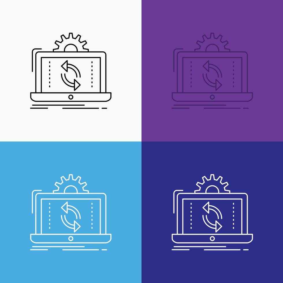 Data Processing Analysis Reporting Sync Icon Over Various