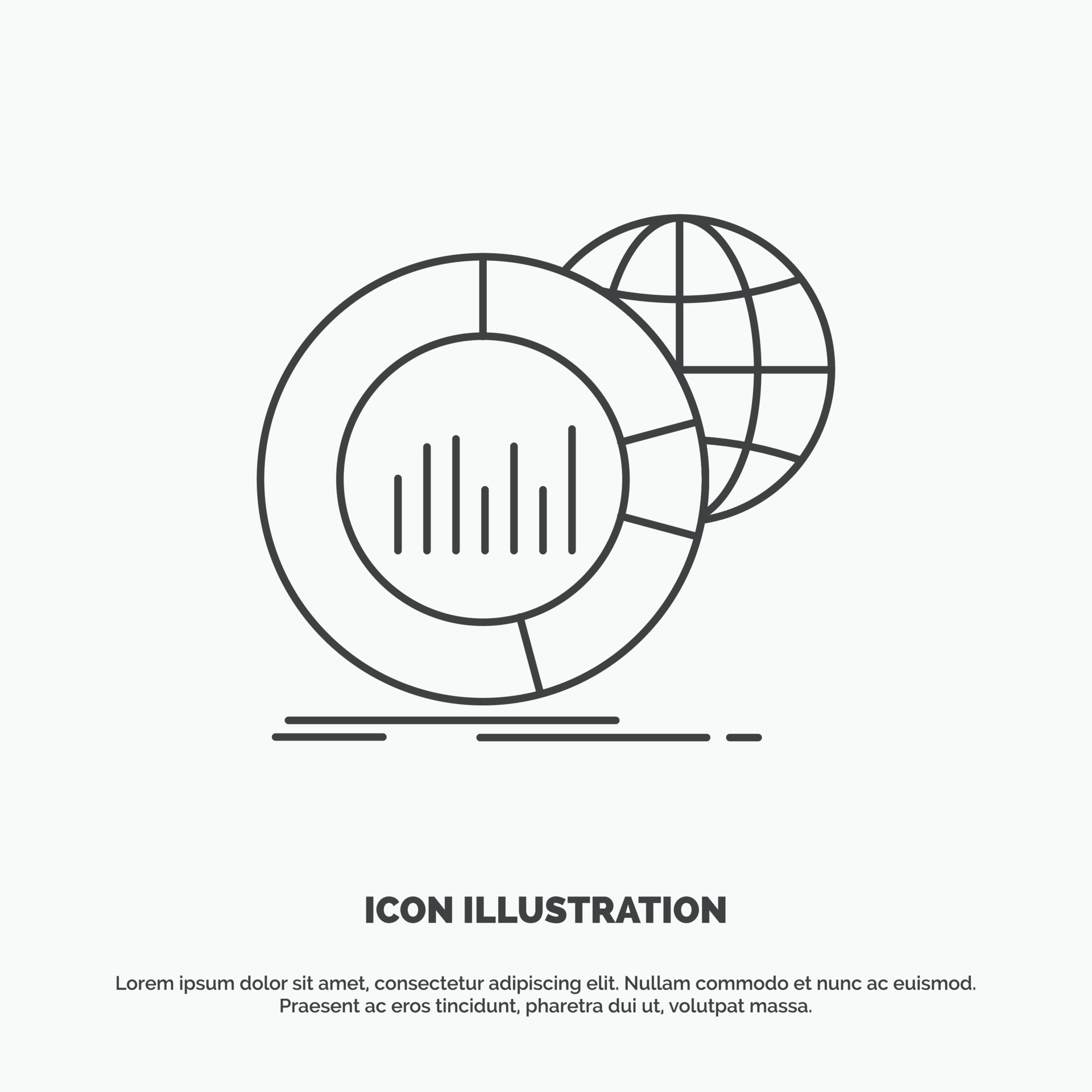 Big Chart Data World Infographic Icon Line Vector Gray Symbol For Ui And Ux Website Or