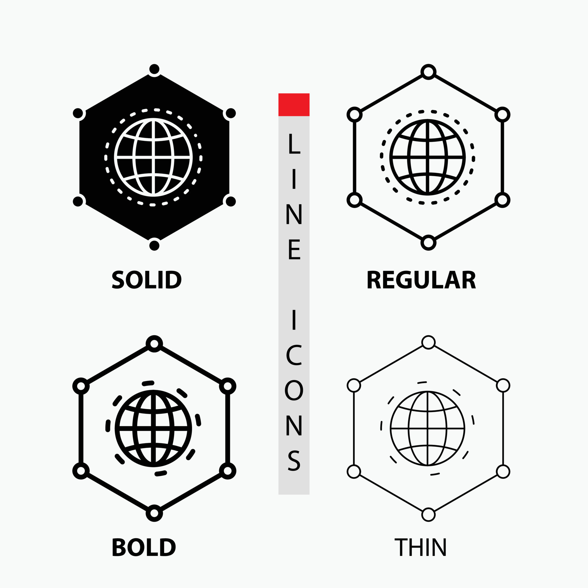 Network. Global. data. Connection. Business Icon in Thin. Regular. Bold Line and Glyph Style ...