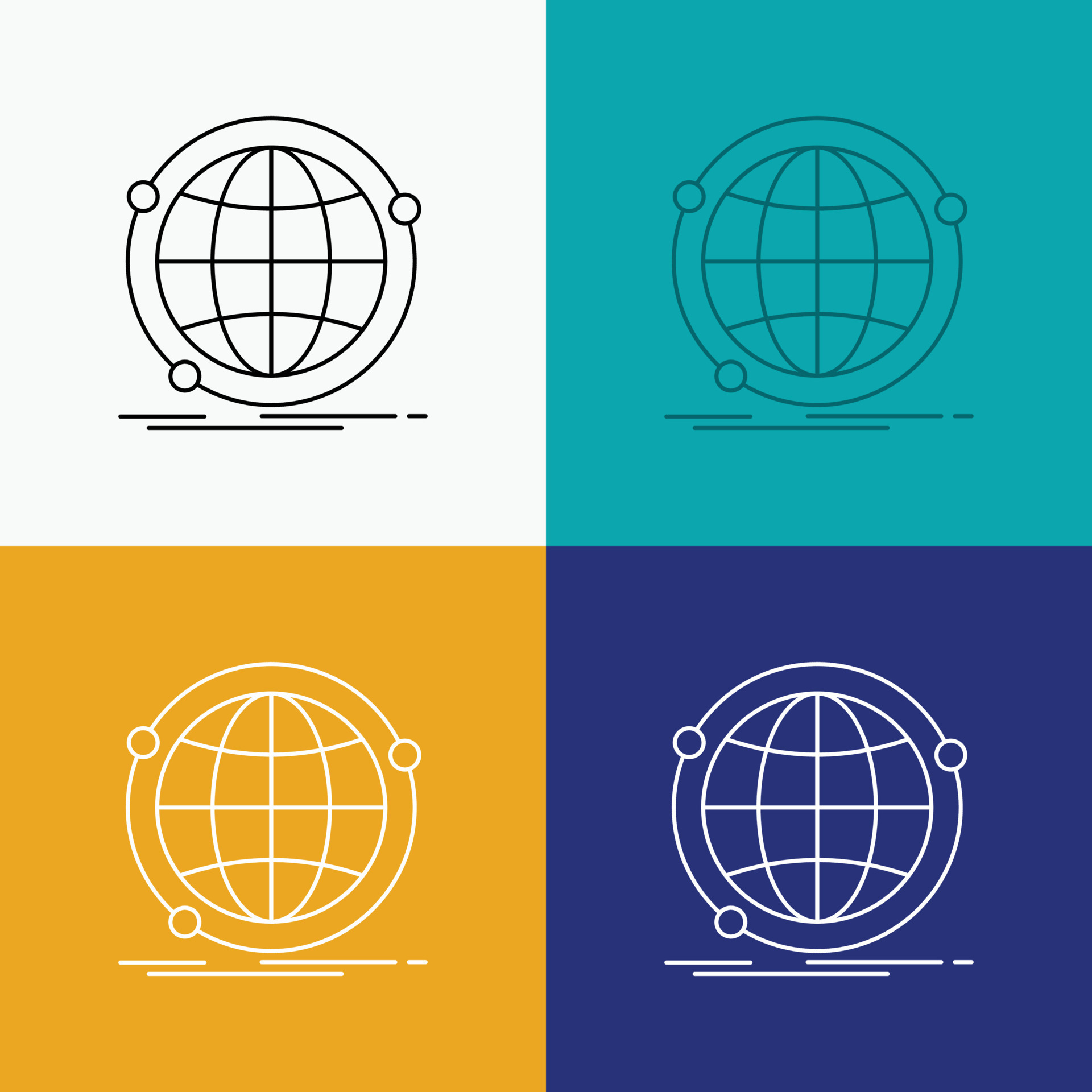 Data. global. internet. network. web Icon Over Various Background. Line style design. designed ...